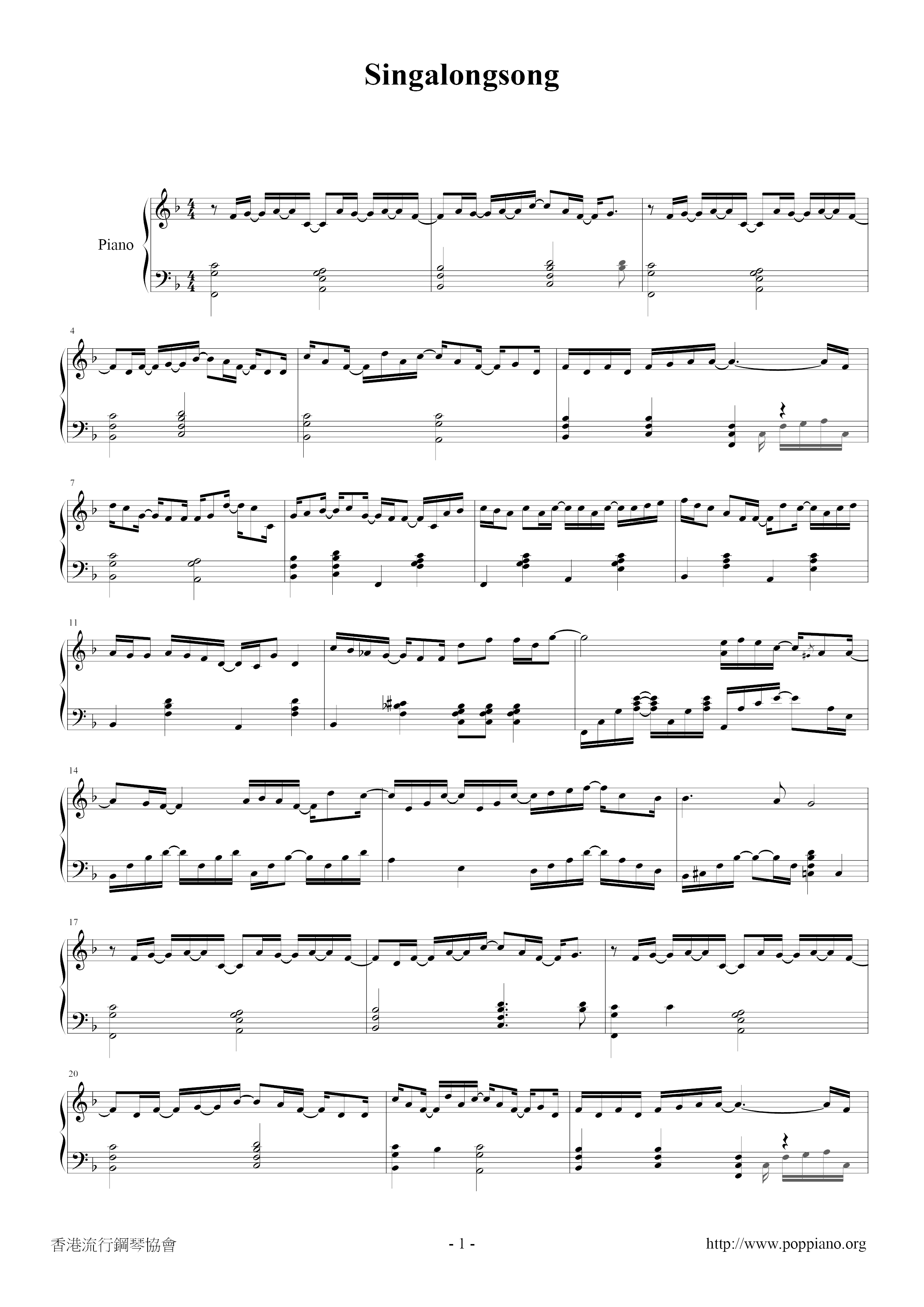 Khalil Fong-Singalongsong Sheet Music pdf, - Free Score Download ★
