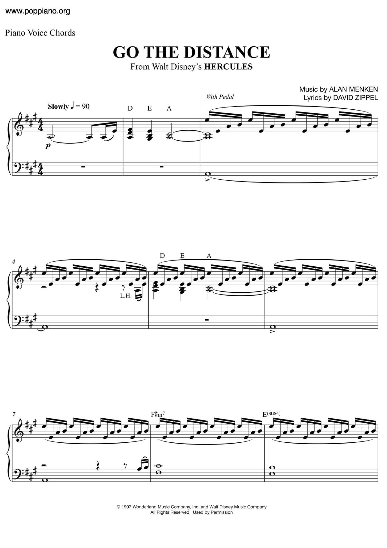Michael Bolton-Hercules - Go The Distance Sheet Music pdf, - Free Score ...