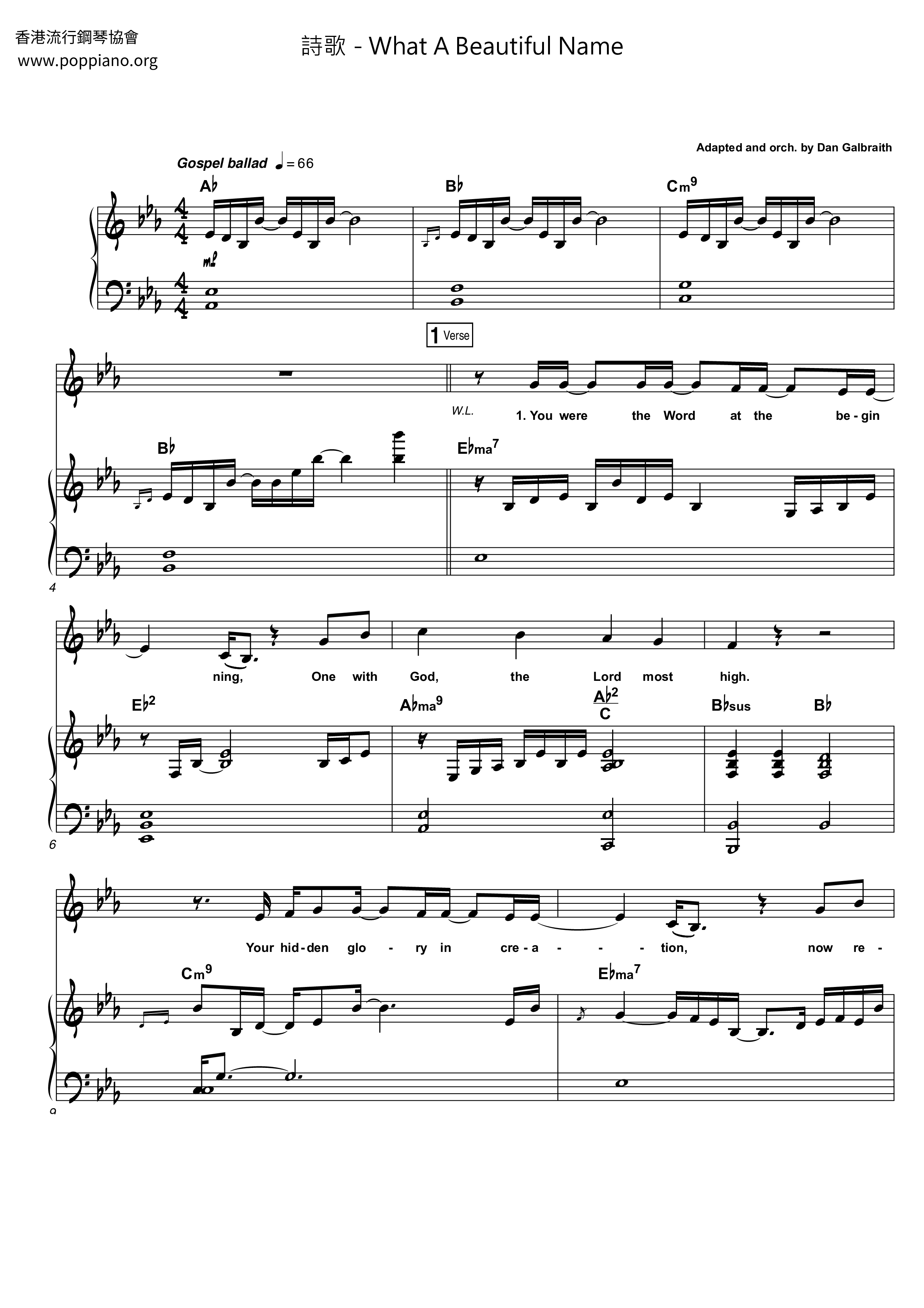Hymn-What A Beautiful Name Sheet Music pdf, - Free Score Download ★
