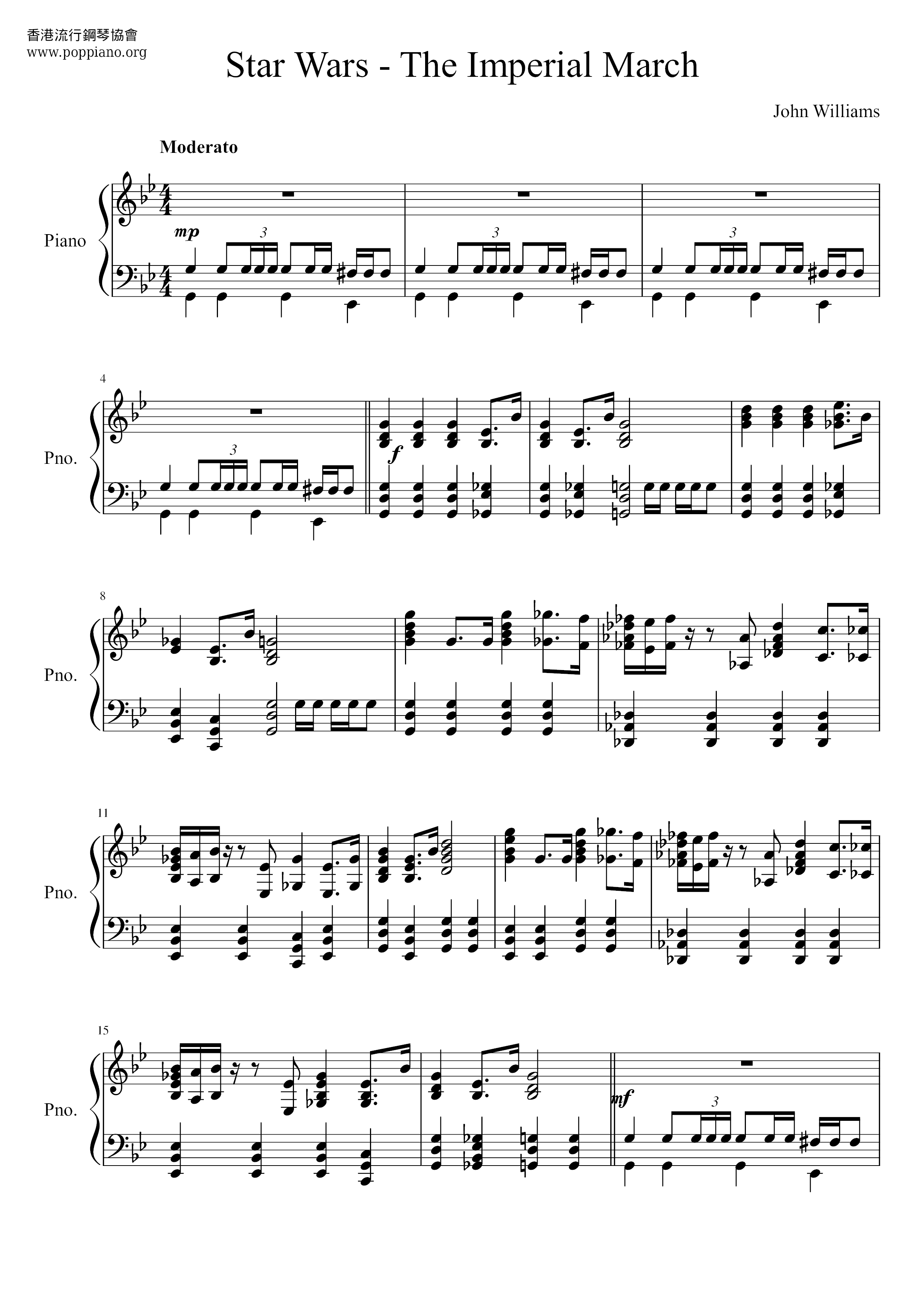 John Williams-Star Wars - The Imperial March Sheet Music pdf, - Free ...