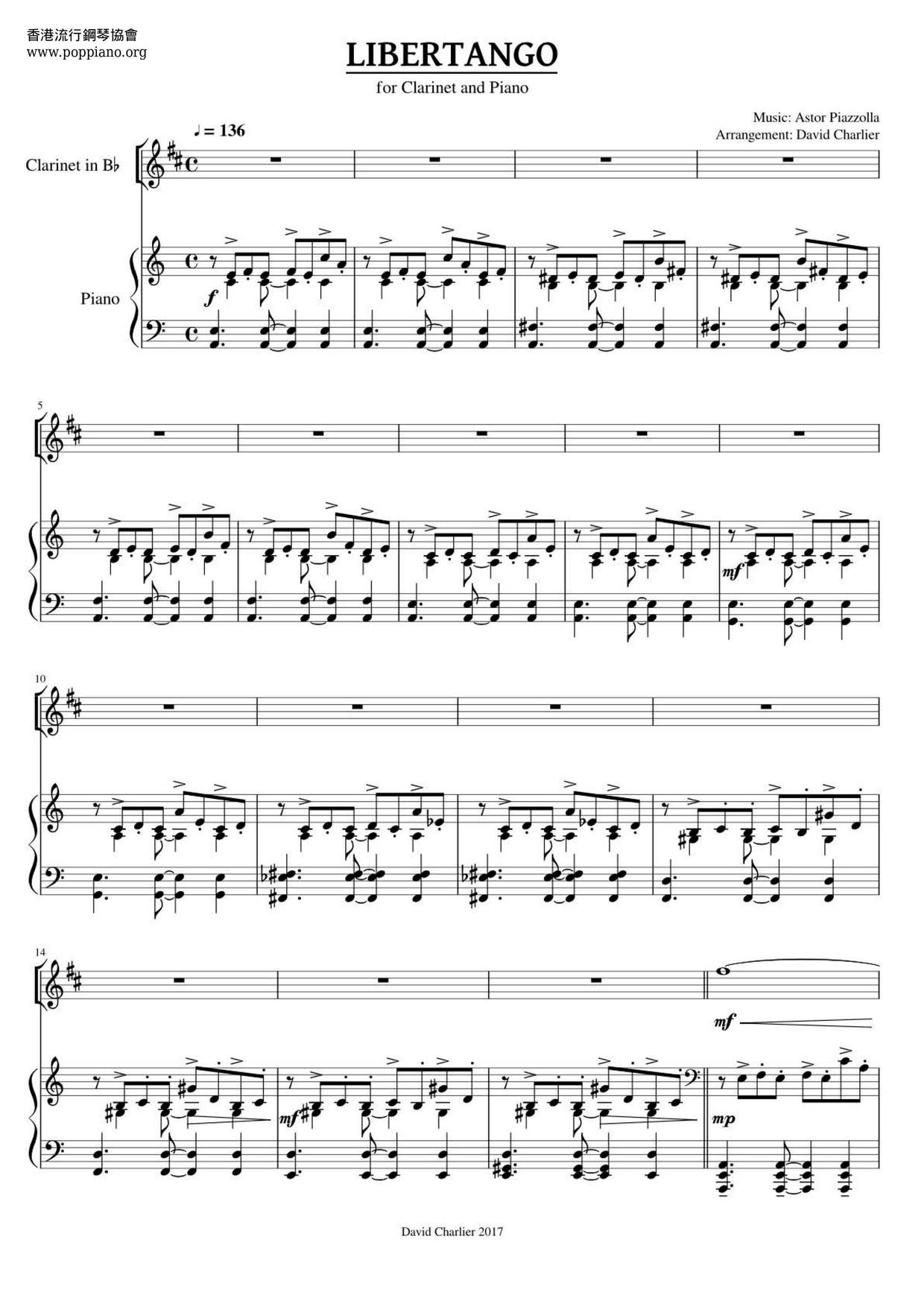 Astor Piazzolla-Libertango Sheet Music pdf, - Free Score Download ★