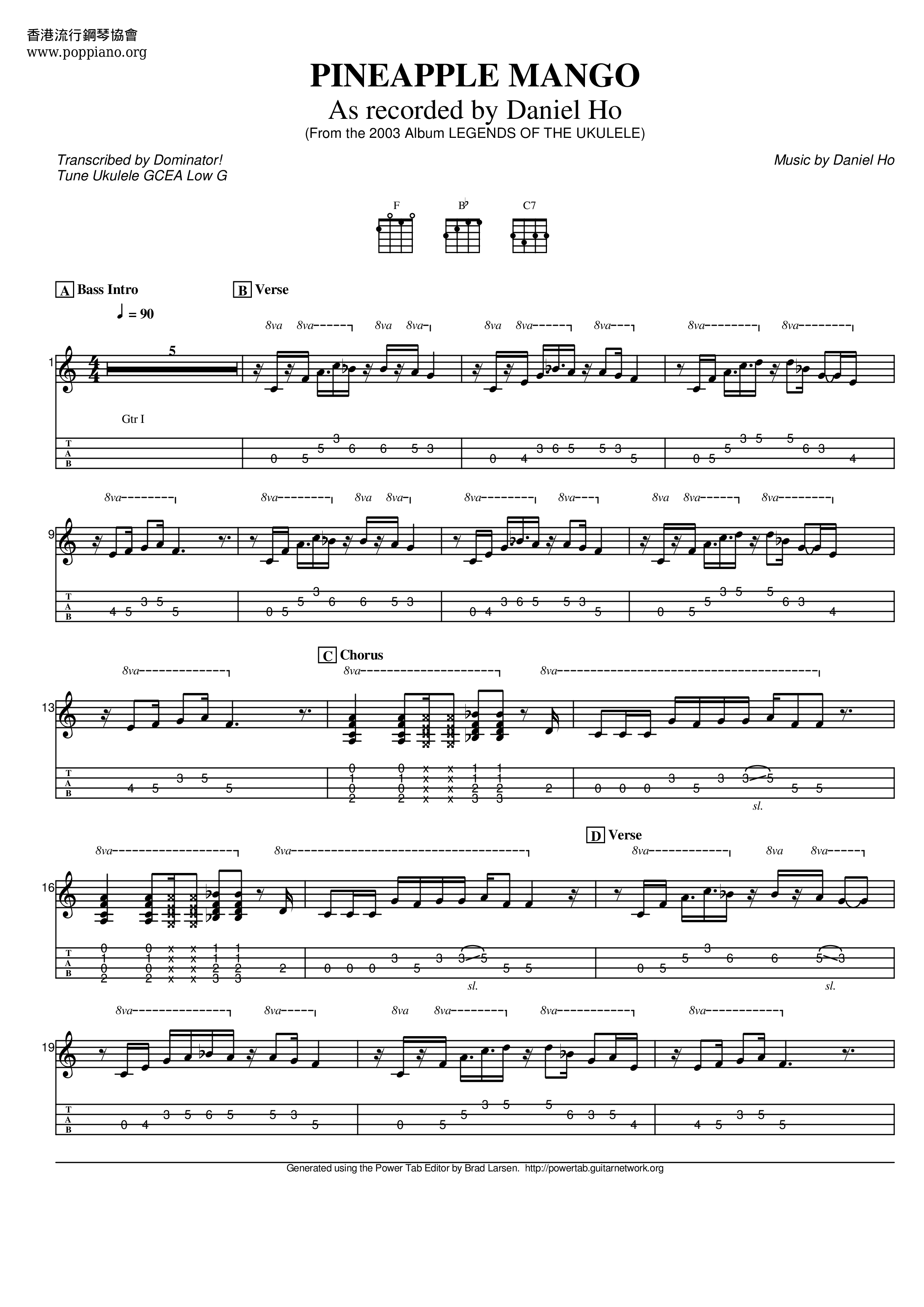 Daniel Ho-Pineapple Mango Sheet Music pdf, - Free Score Download ★