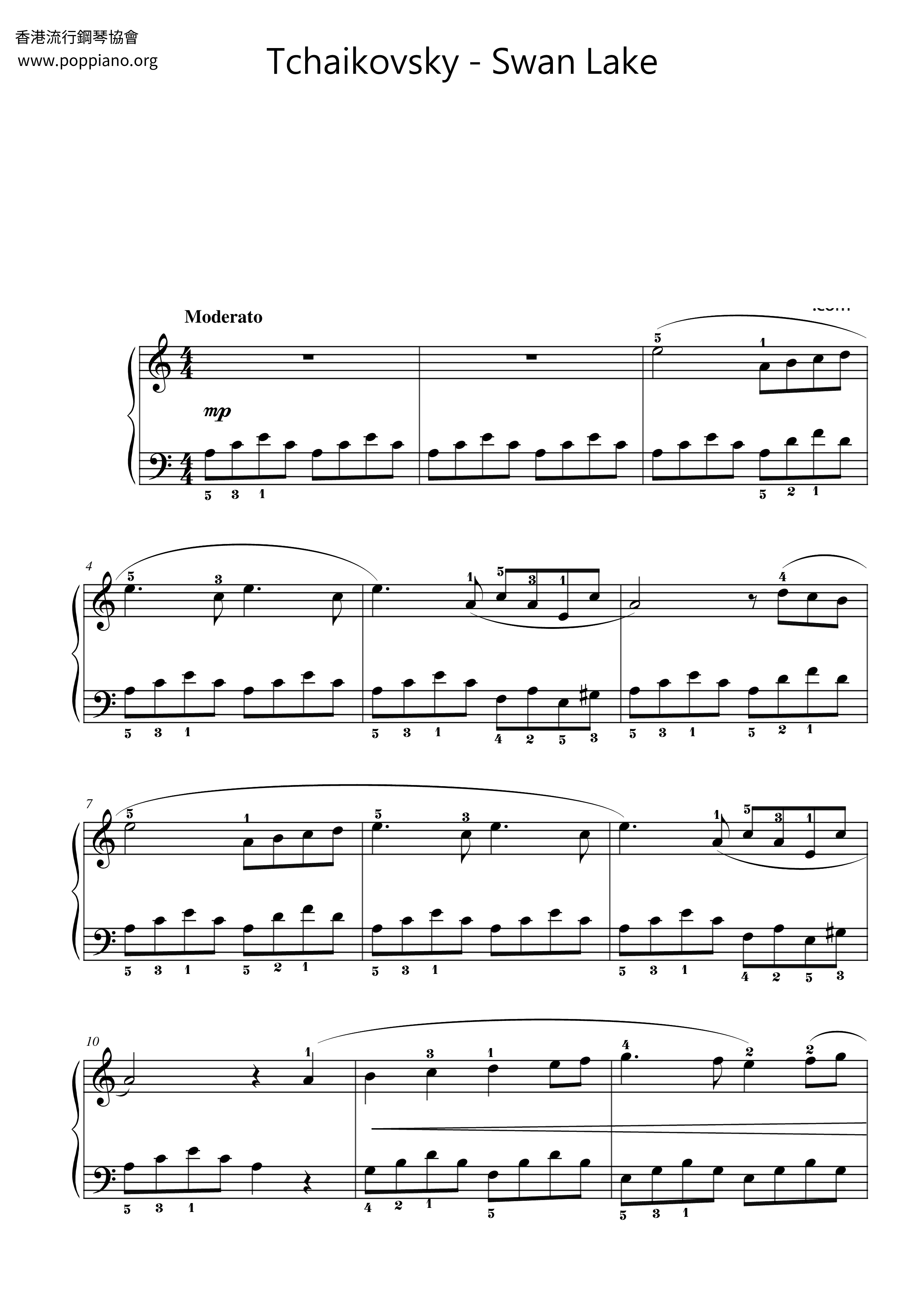Tchaikovsky-Swan Lake Sheet Music pdf, (チャイコフスキー) - Free Score Download ★