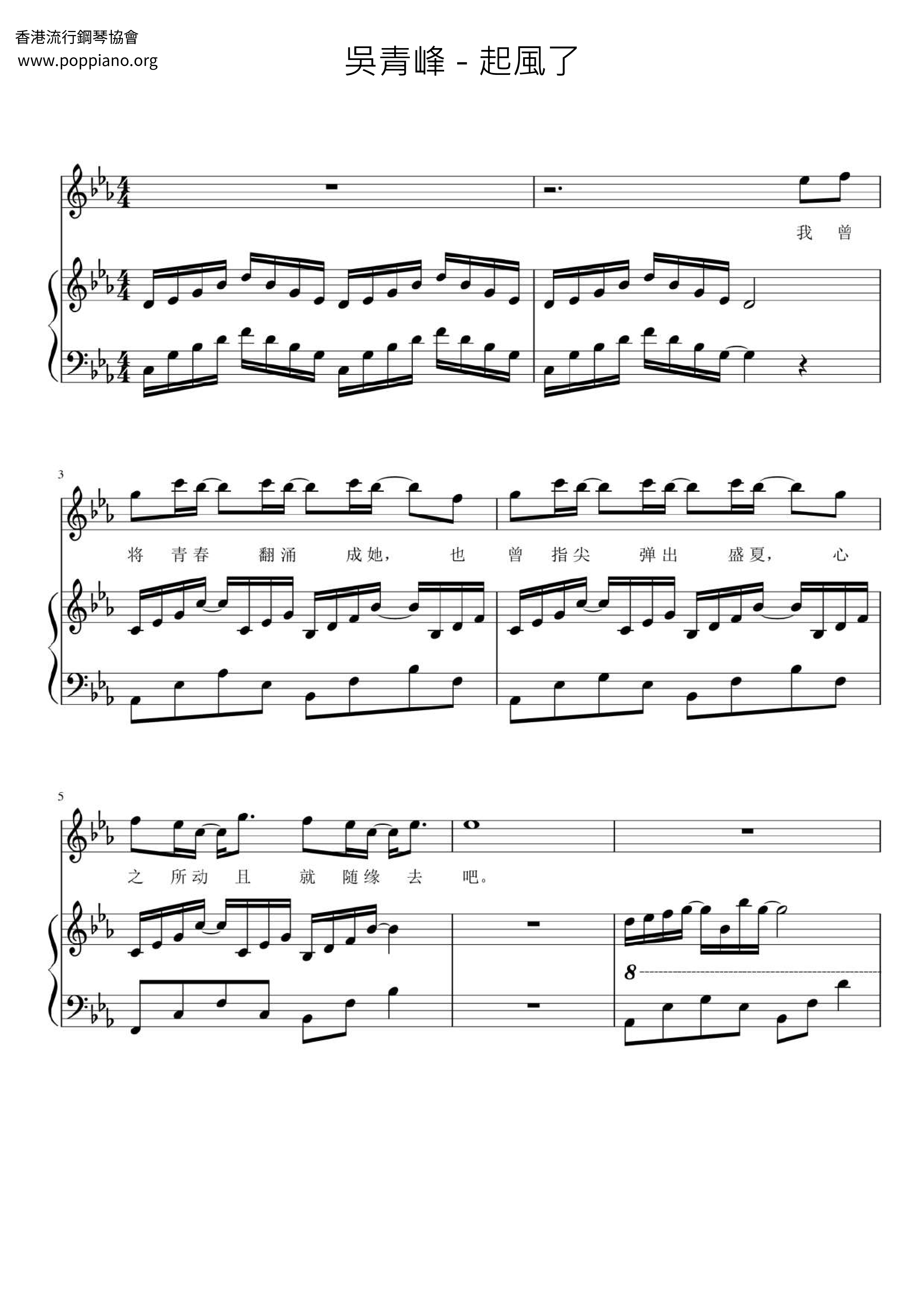 Wu Qing-feng-It's Windy Sheet Music pdf, - Free Score Download ★
