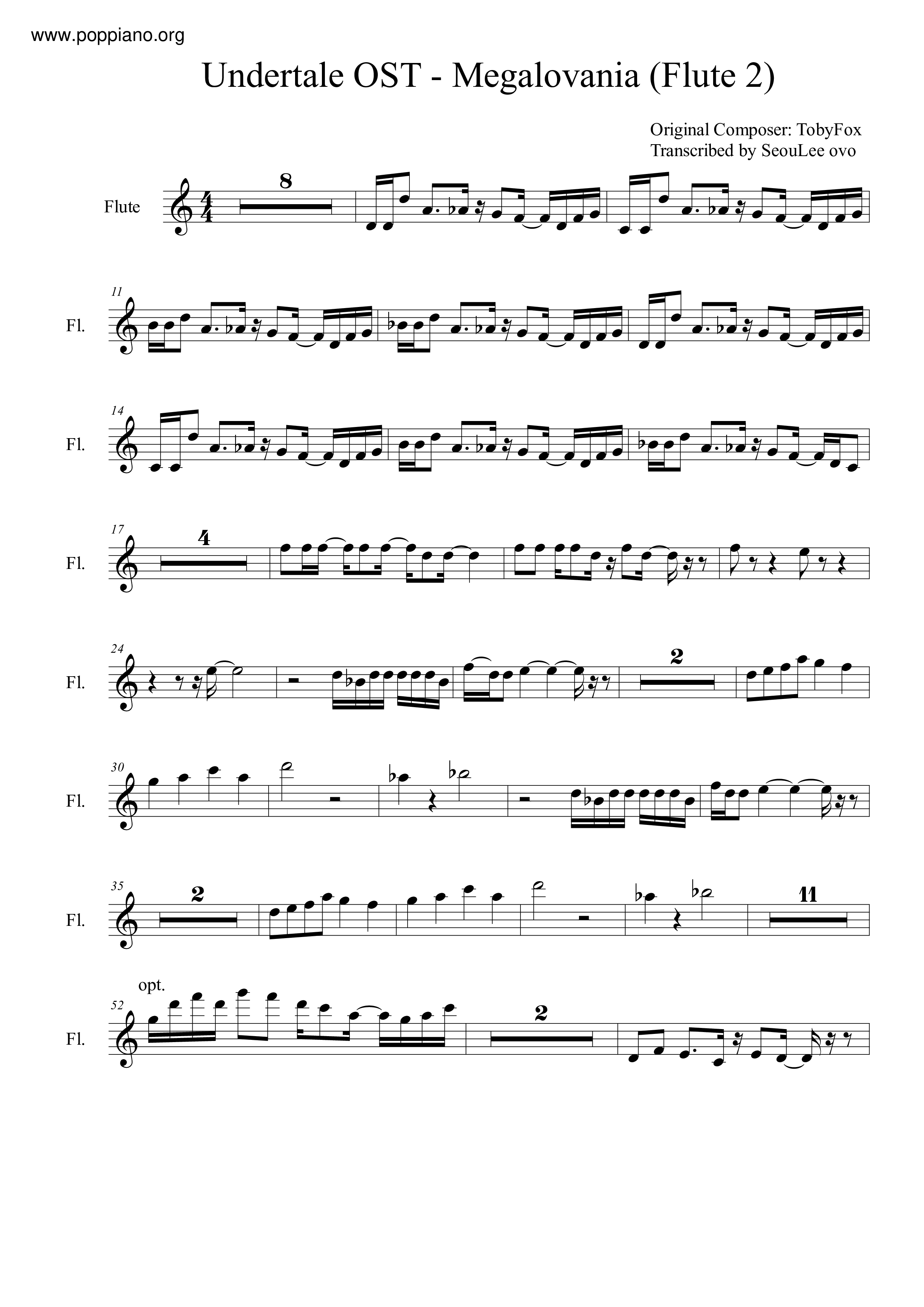 Undertale-Undertale - Megalovania Sheet Music pdf, - Free Score Download ★