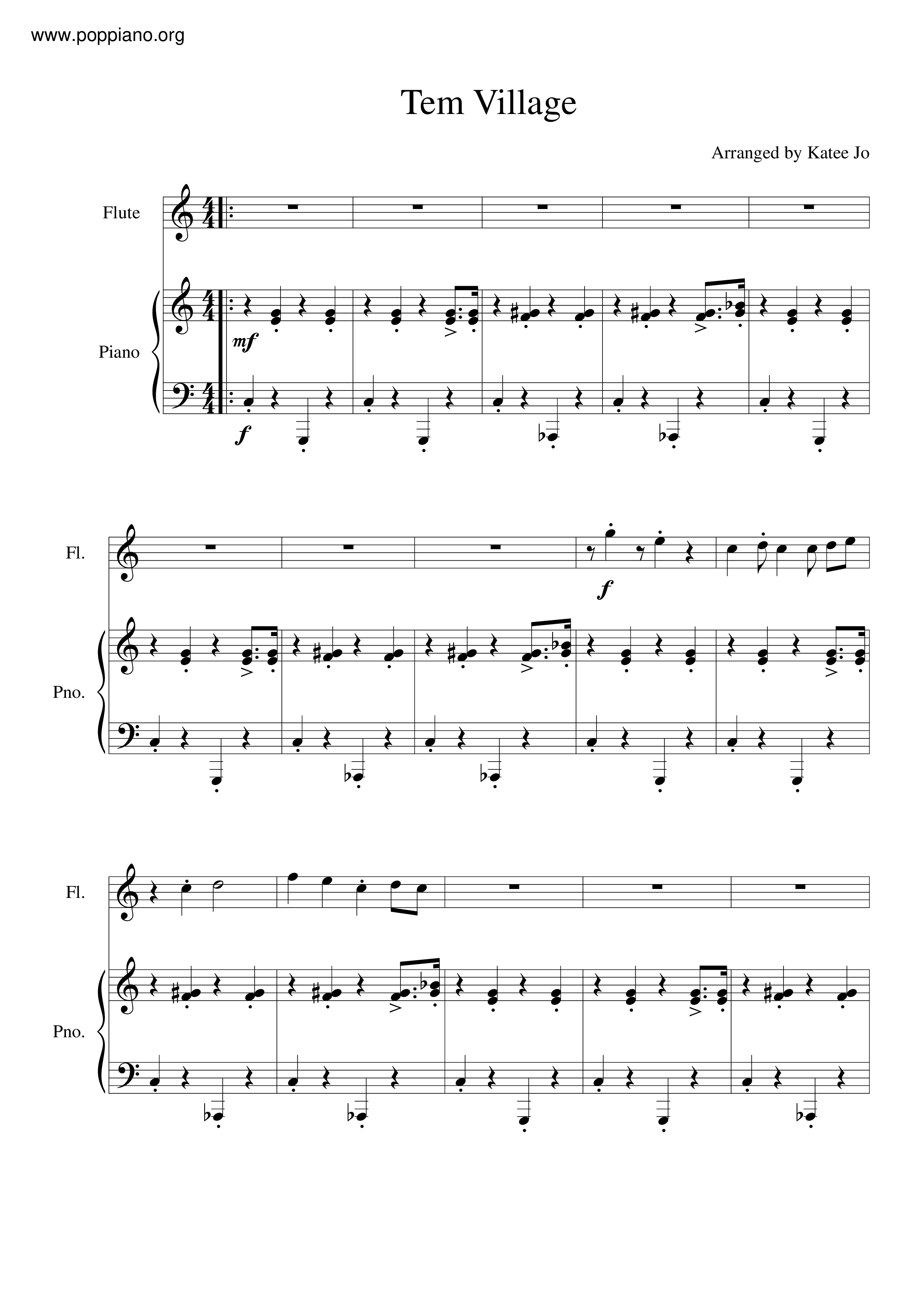 Undertale-Tem Village Sheet Music pdf, - Free Score Download ★