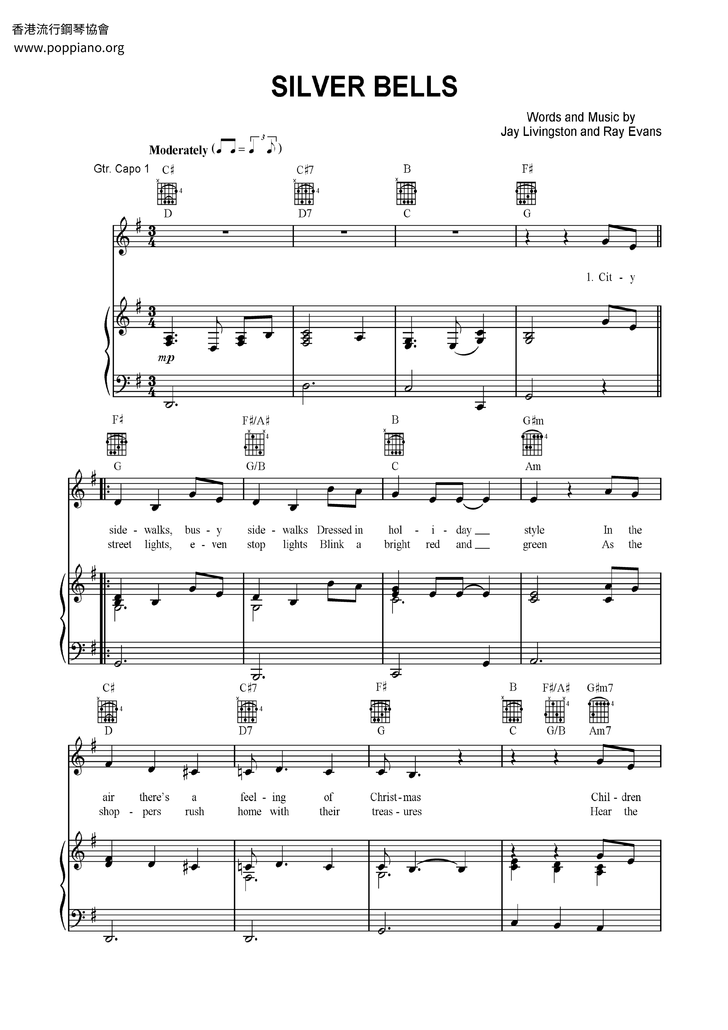 Christmas-Silver Bells Sheet Music pdf, - Free Score Download ★