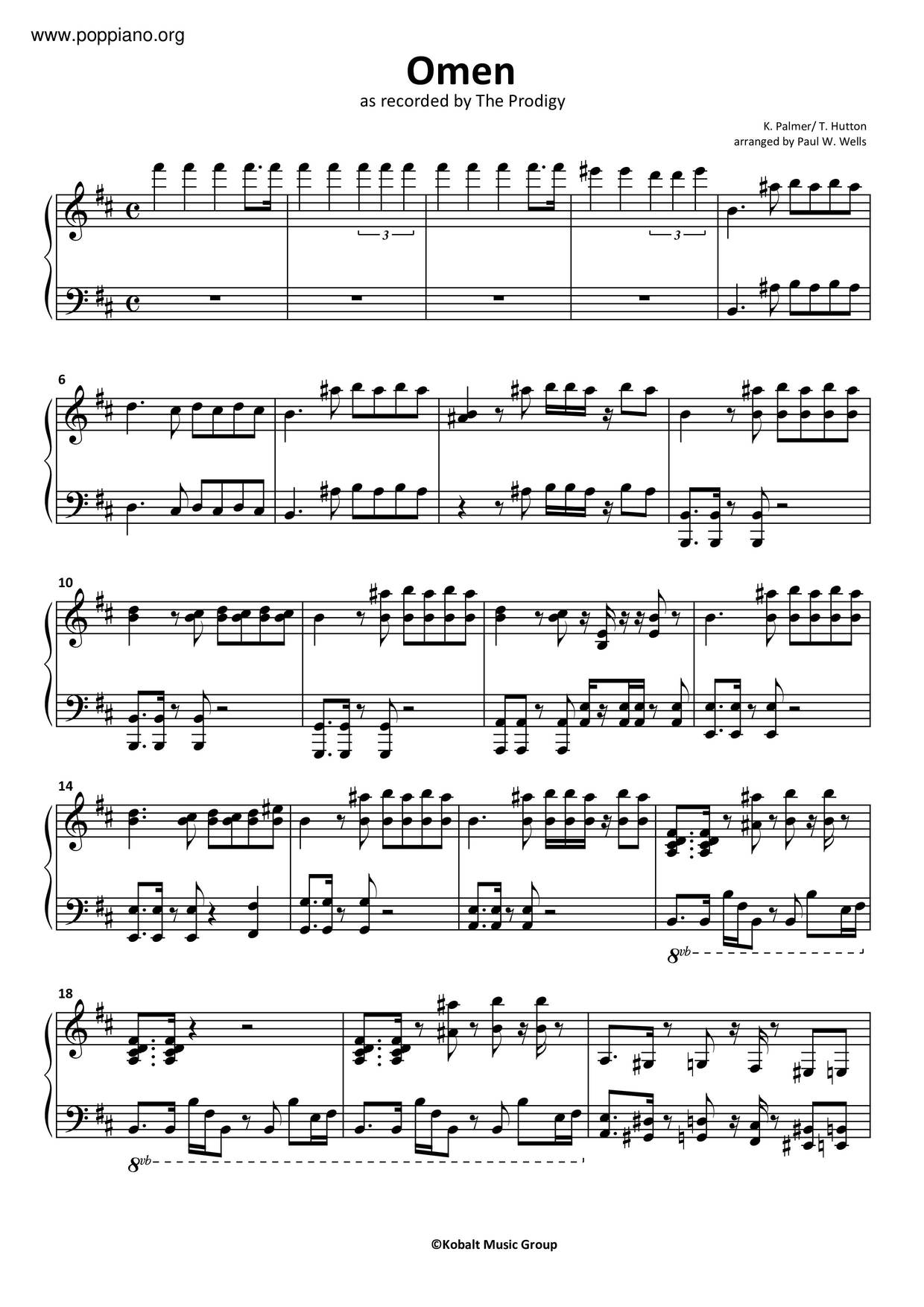 Prodigy-Omen Sheet Music pdf, - Free Score Download ★