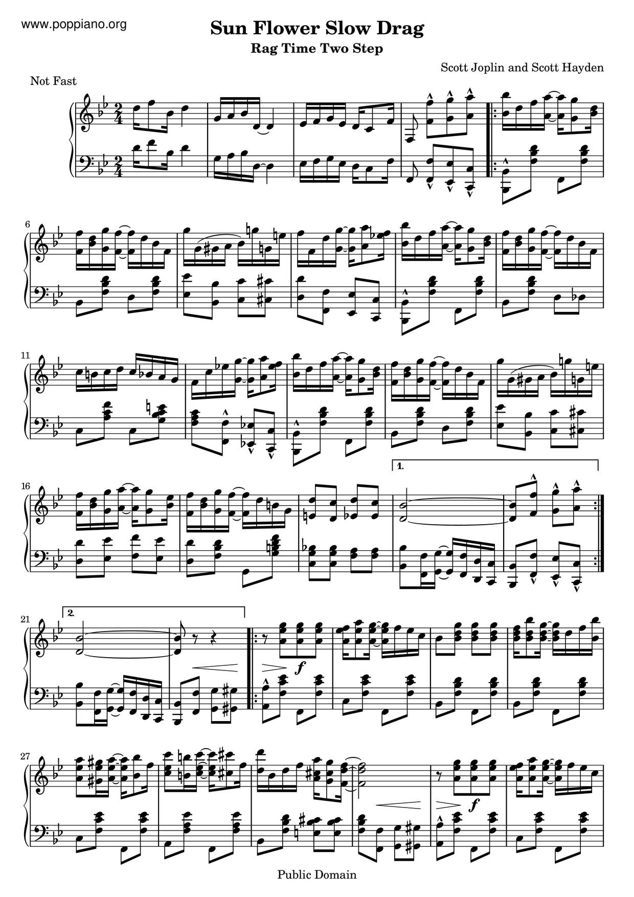 Scott Joplin-Sunflower Slow Drag Sheet Music pdf, - Free Score Download ★