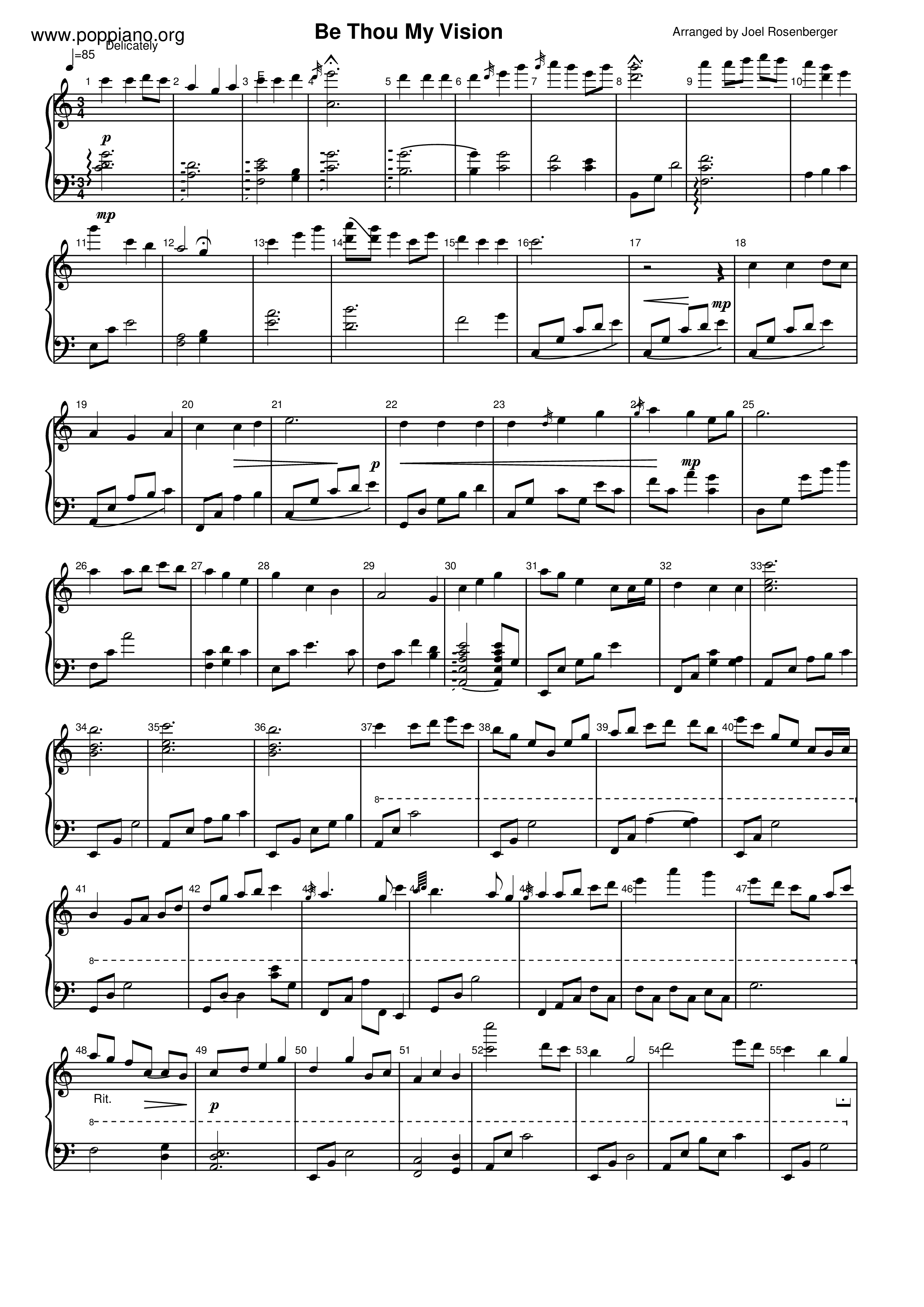 Hymn-Be Thou My Vision Sheet Music pdf, - Free Score Download ★