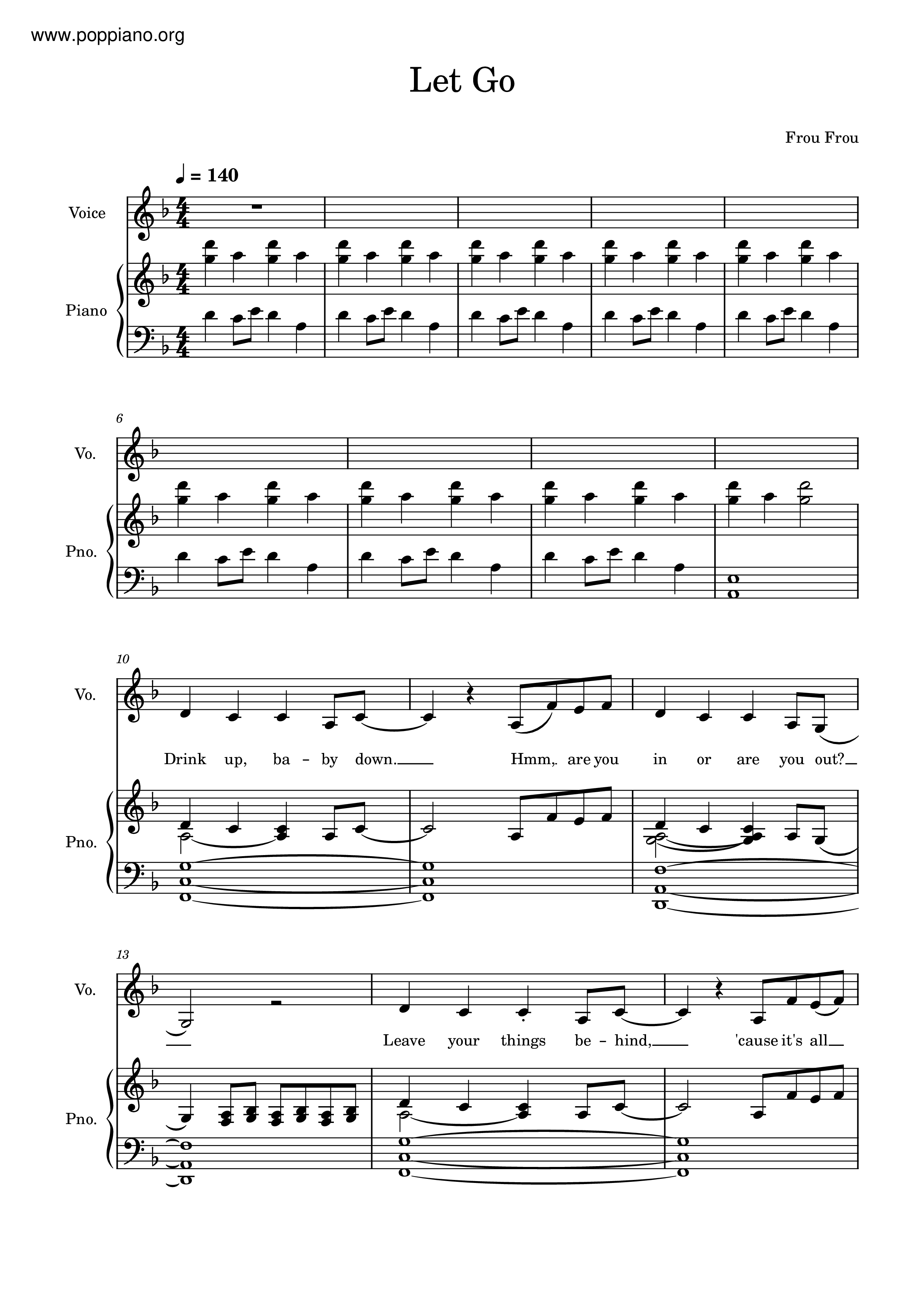 Frou Frou-Let Go Sheet Music pdf, - Free Score Download ★