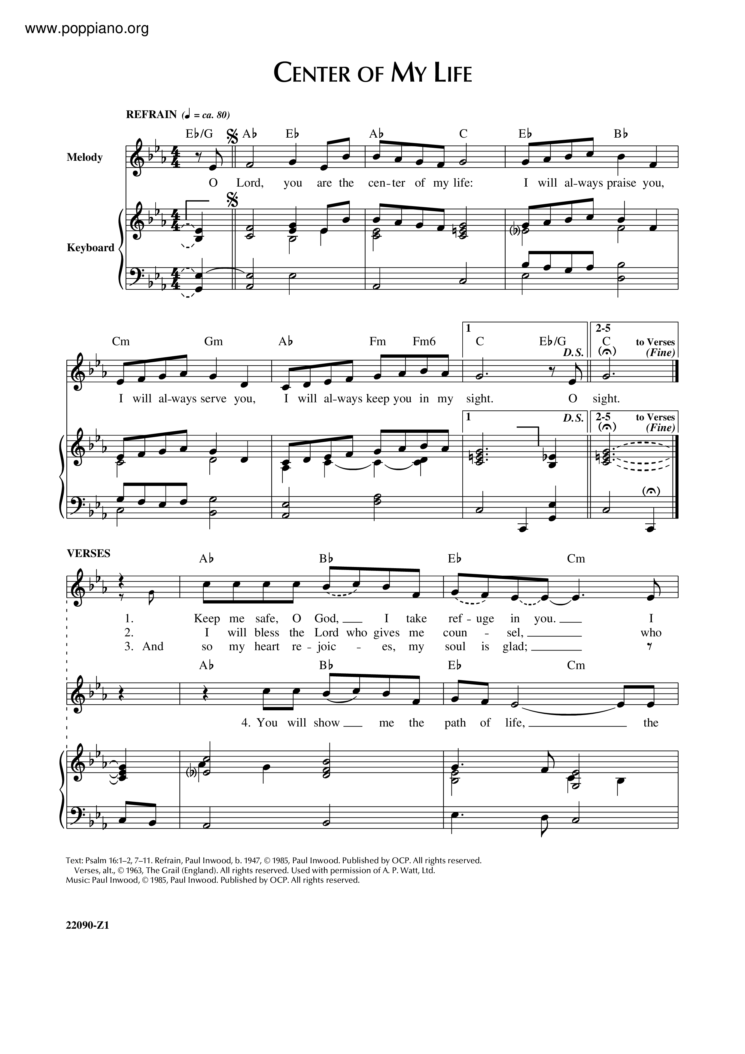 Hymn-Center Of My Life Sheet Music pdf, - Free Score Download ★
