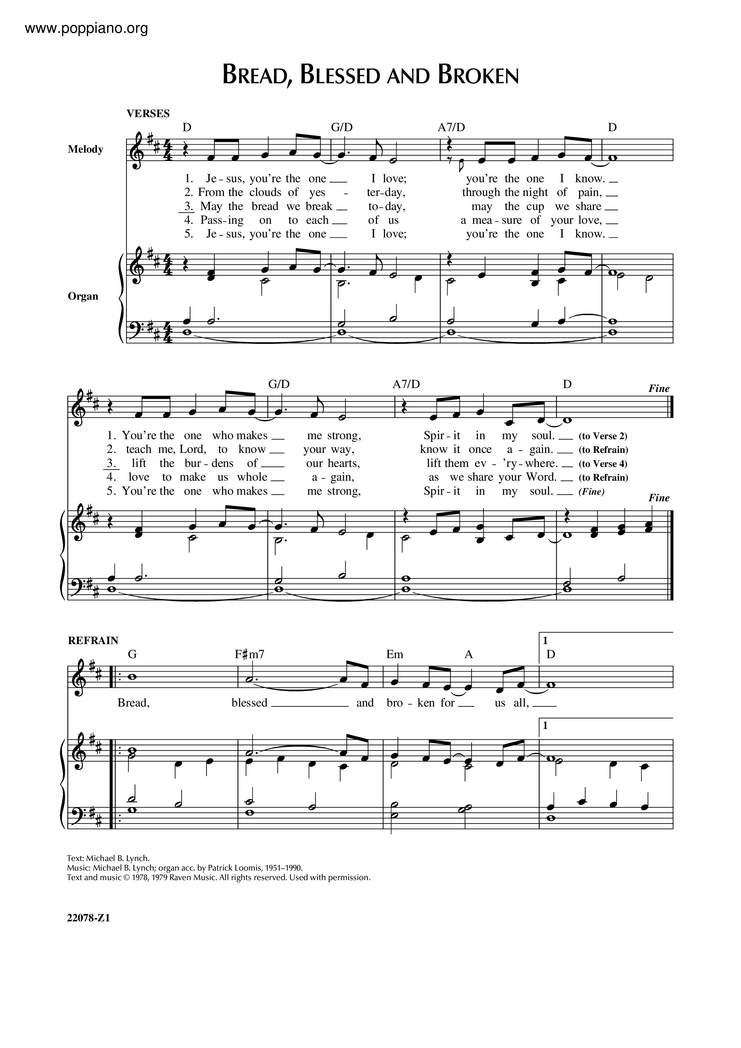 Hymn-Bread, Blessed And Broken Sheet Music pdf, - Free Score Download ★