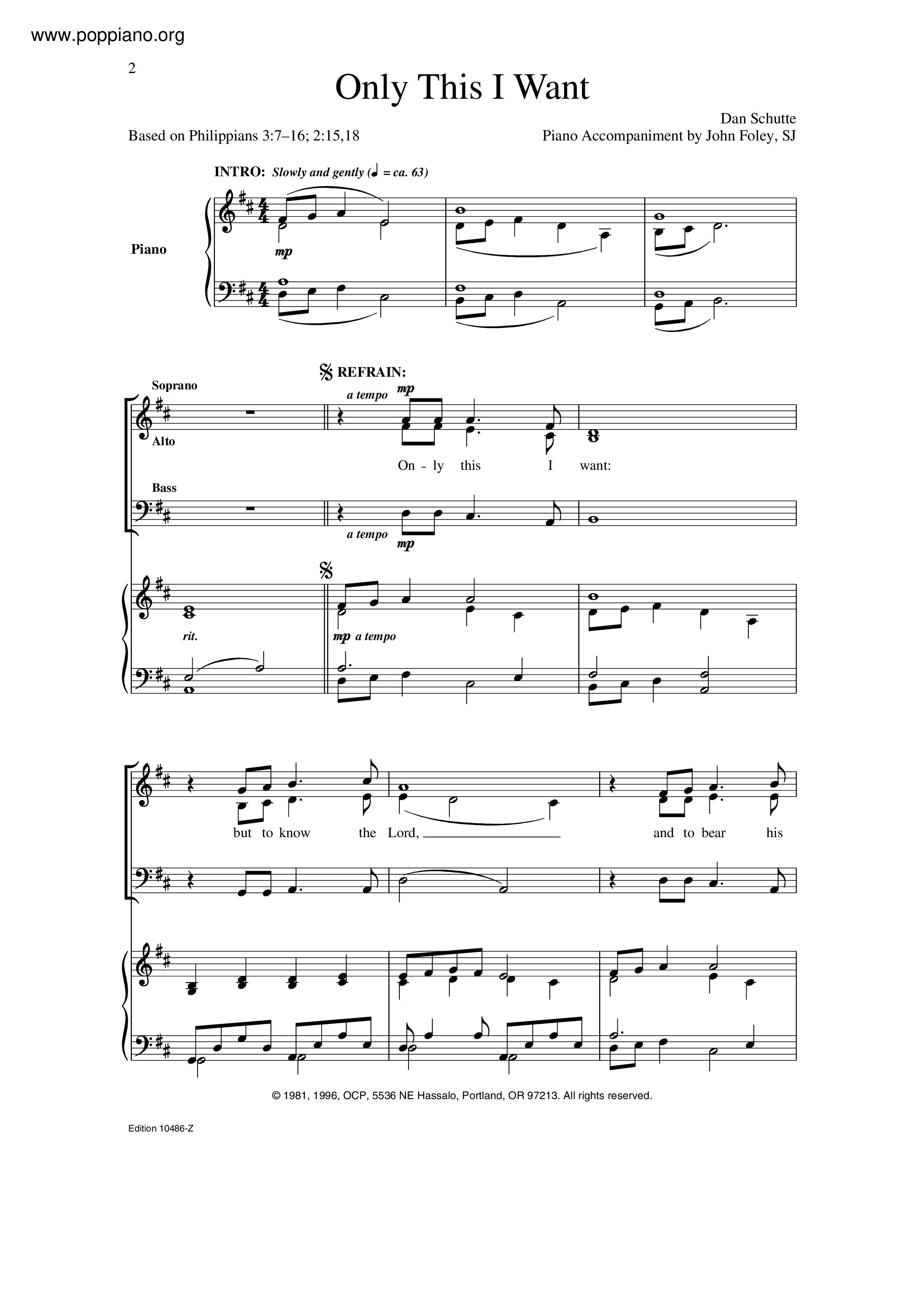 Hymn-Only This I Want Sheet Music pdf, - Free Score Download ★