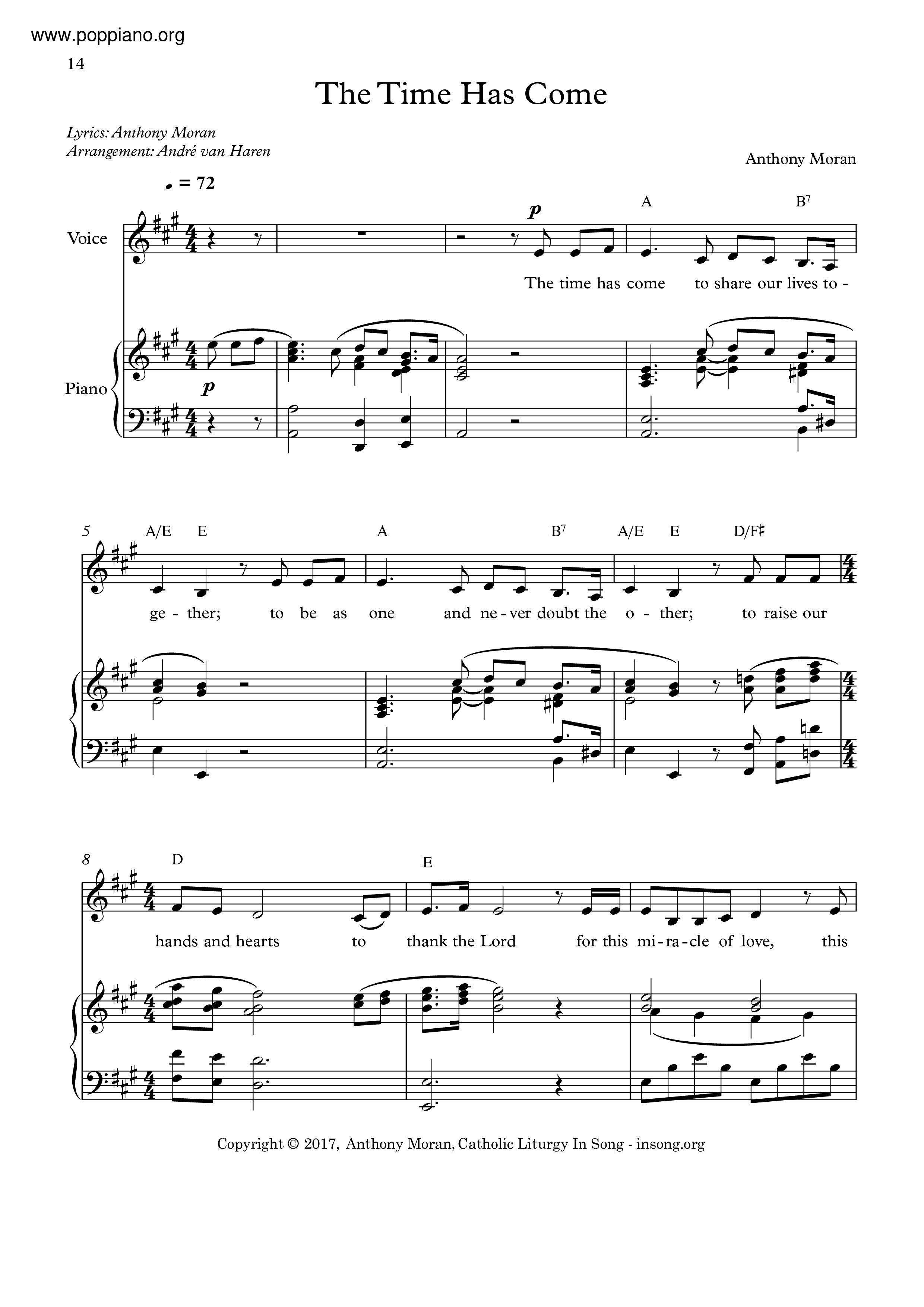 Hymn-The Time Has Come Sheet Music pdf, - Free Score Download ★