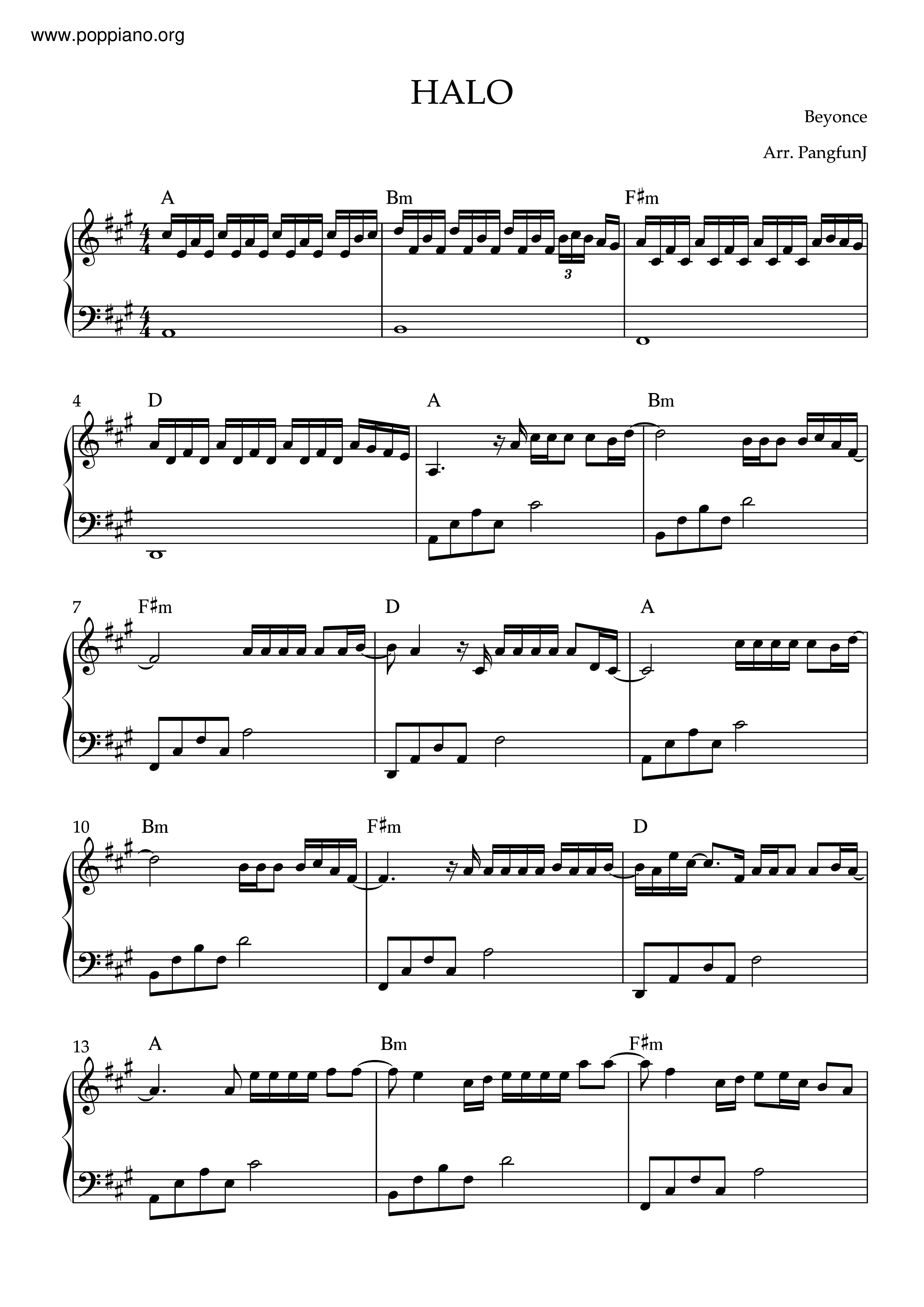 Beyonce-Halo Sheet Music pdf, - Free Score Download ★