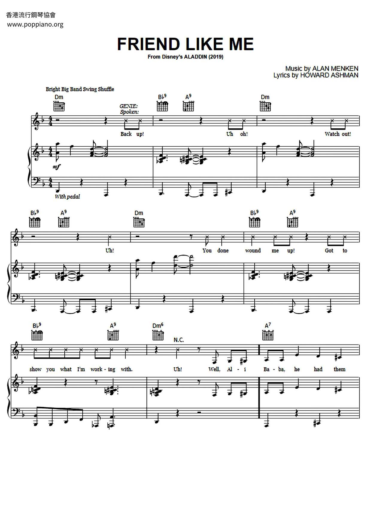 Movie Soundtrack-Aladdin - Friend Like Me Sheet Music pdf, - Free Score ...