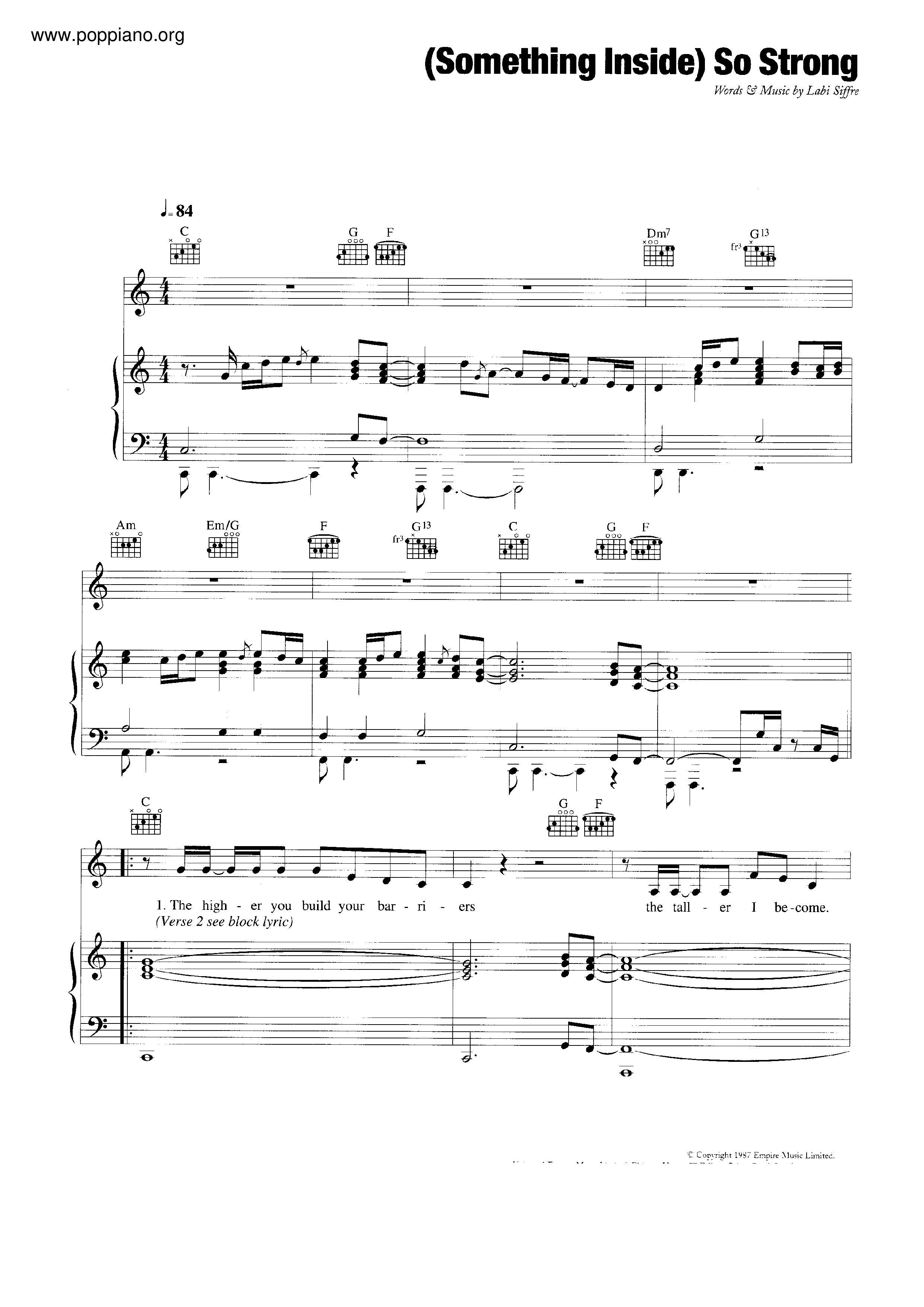 Labi Siffre-(Something Inside) So Strong Sheet Music pdf, - Free Score ...