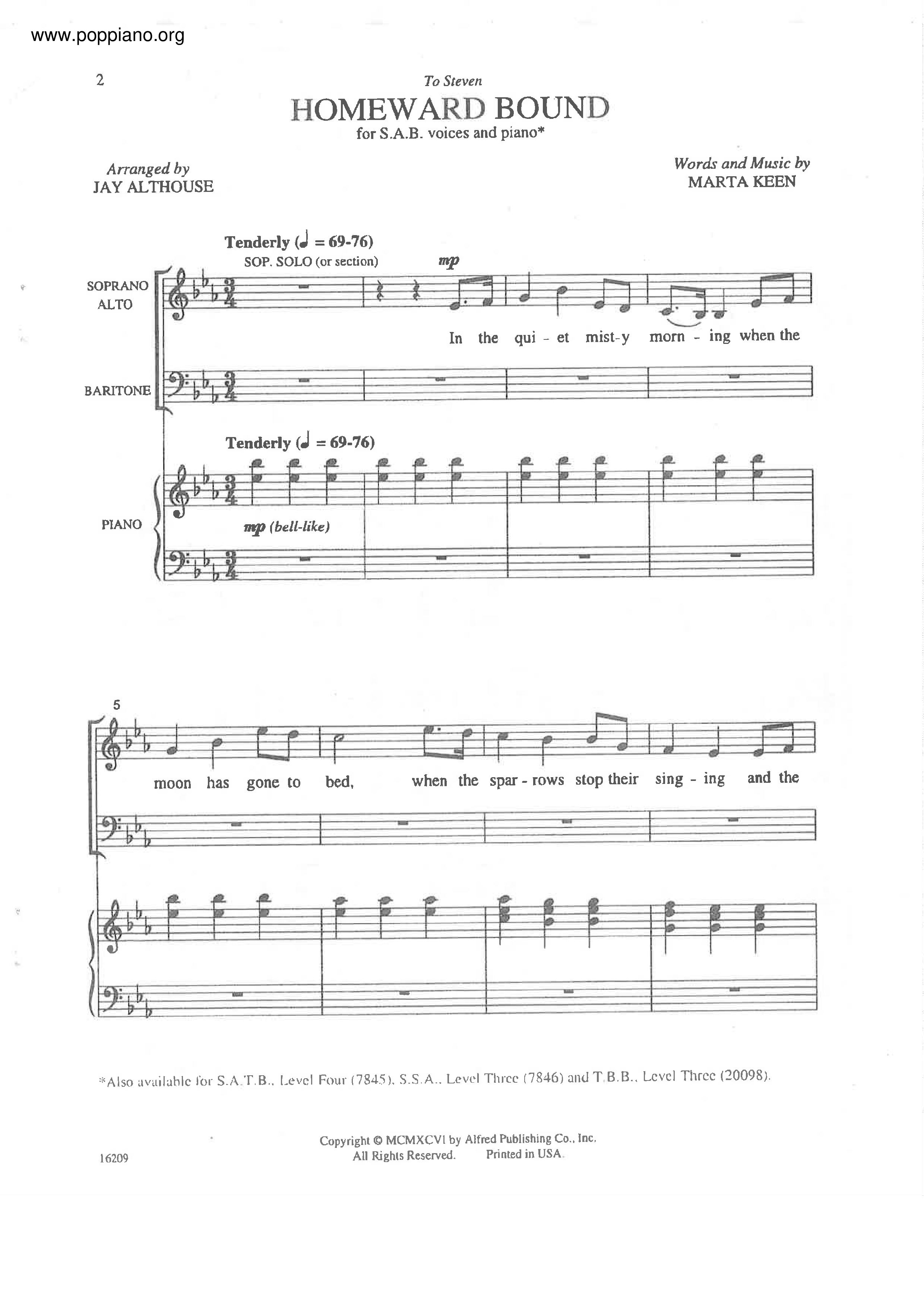 Simon & Garfunkel-Homeward Bound Sheet Music pdf, - Free Score Download ★