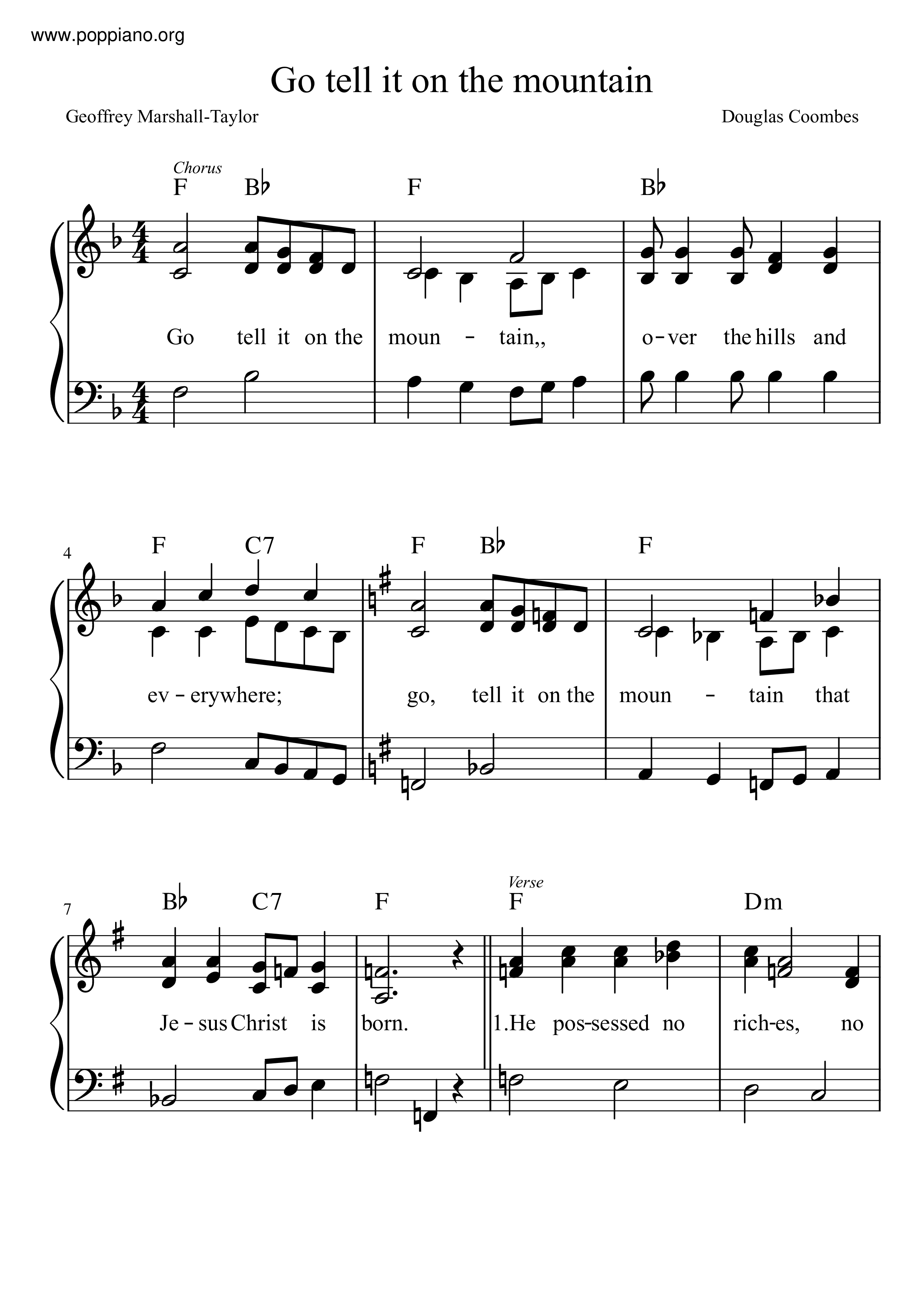 Movie Soundtrack-Go Tell It On The Mountain Sheet Music pdf, - Free ...