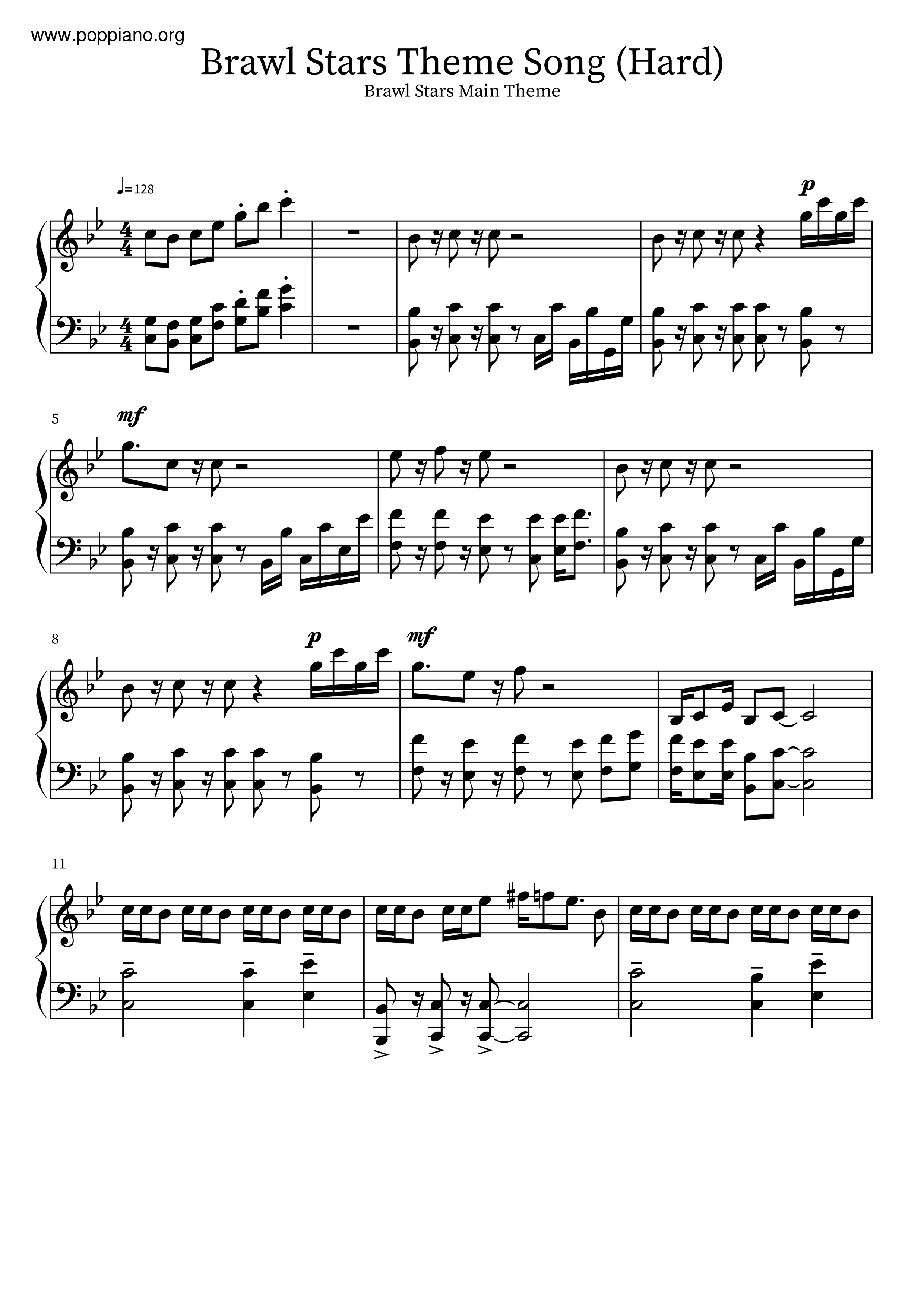 anime-Brawl Stars Theme Song Sheet Music pdf, (Supercell) - Free Score ...
