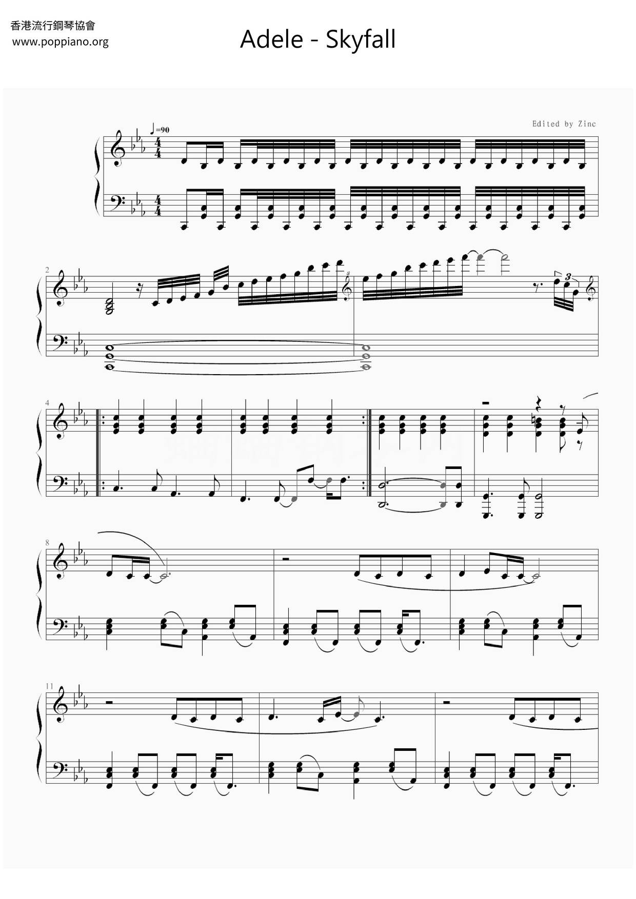 Adele-Skyfall Sheet Music pdf, - Free Score Download ★