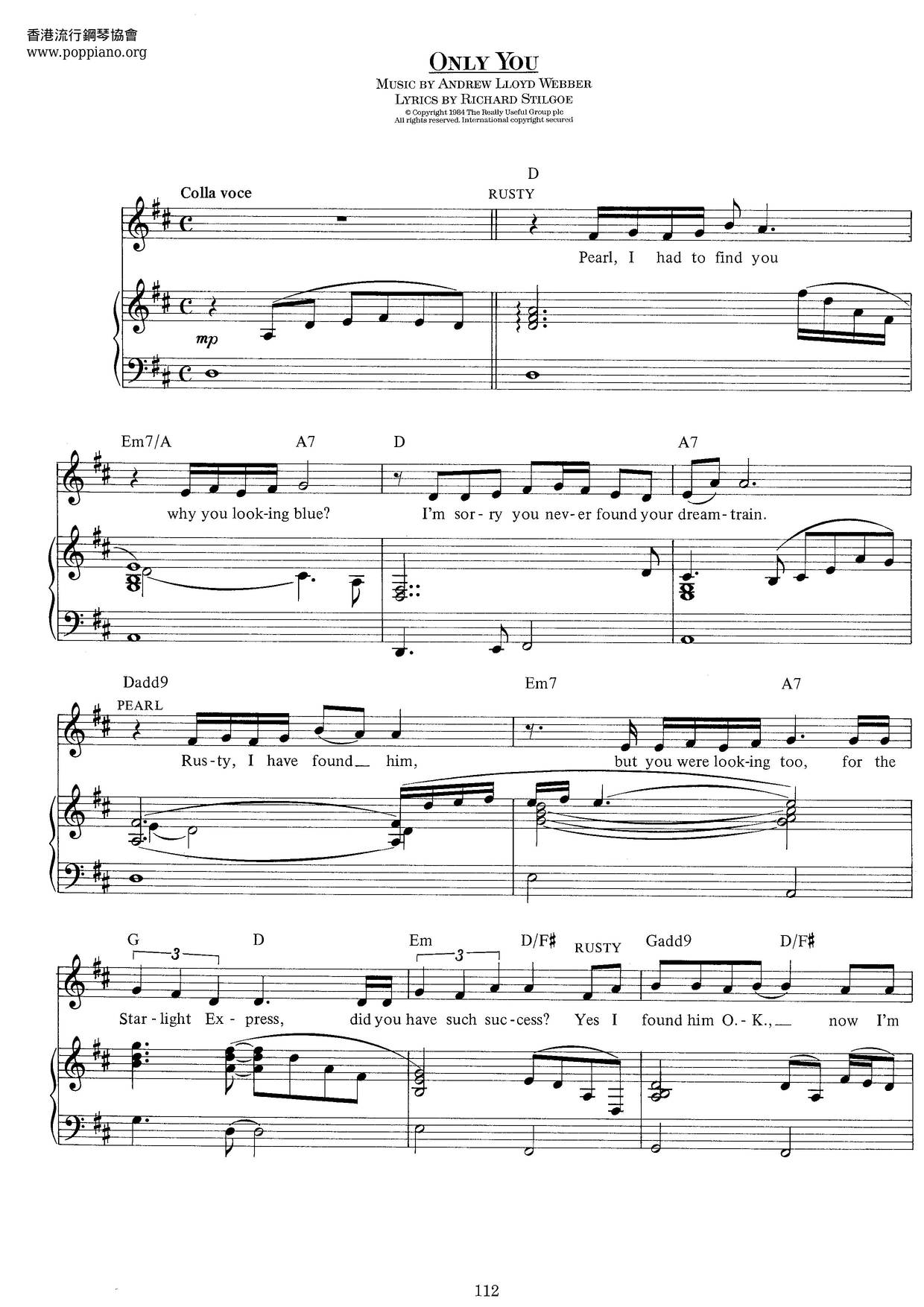 Andrew Lloyd Webber-Only You Sheet Music pdf, - Free Score Download ★