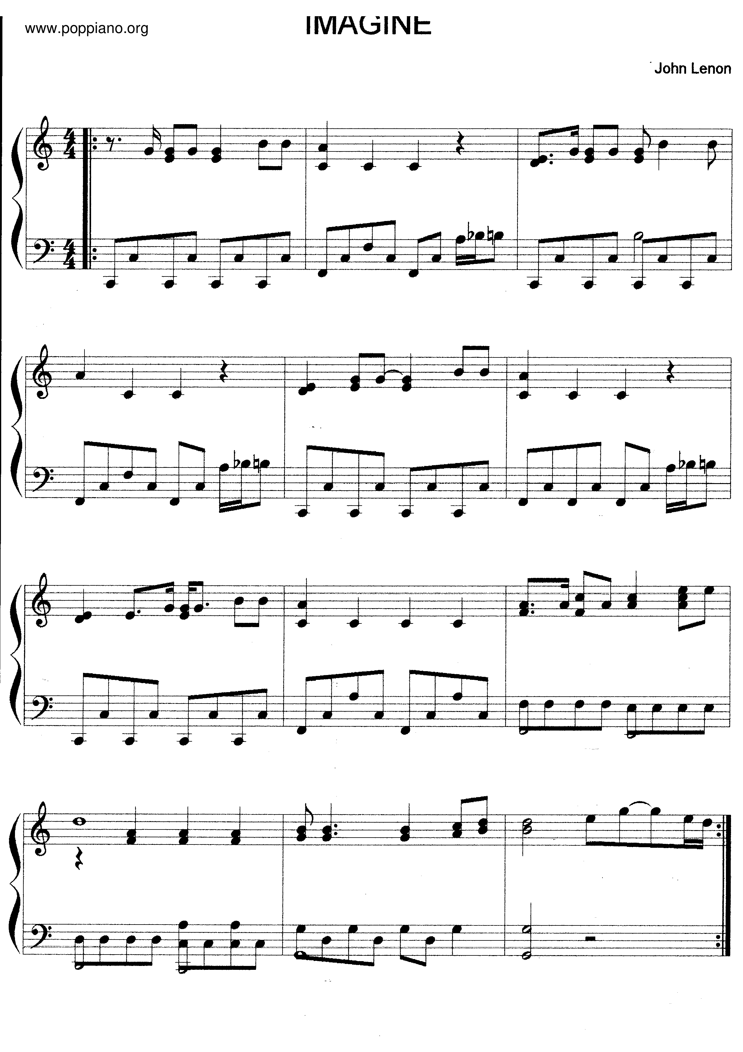 John Lennon-Imagine Sheet Music pdf, - Free Score Download ★