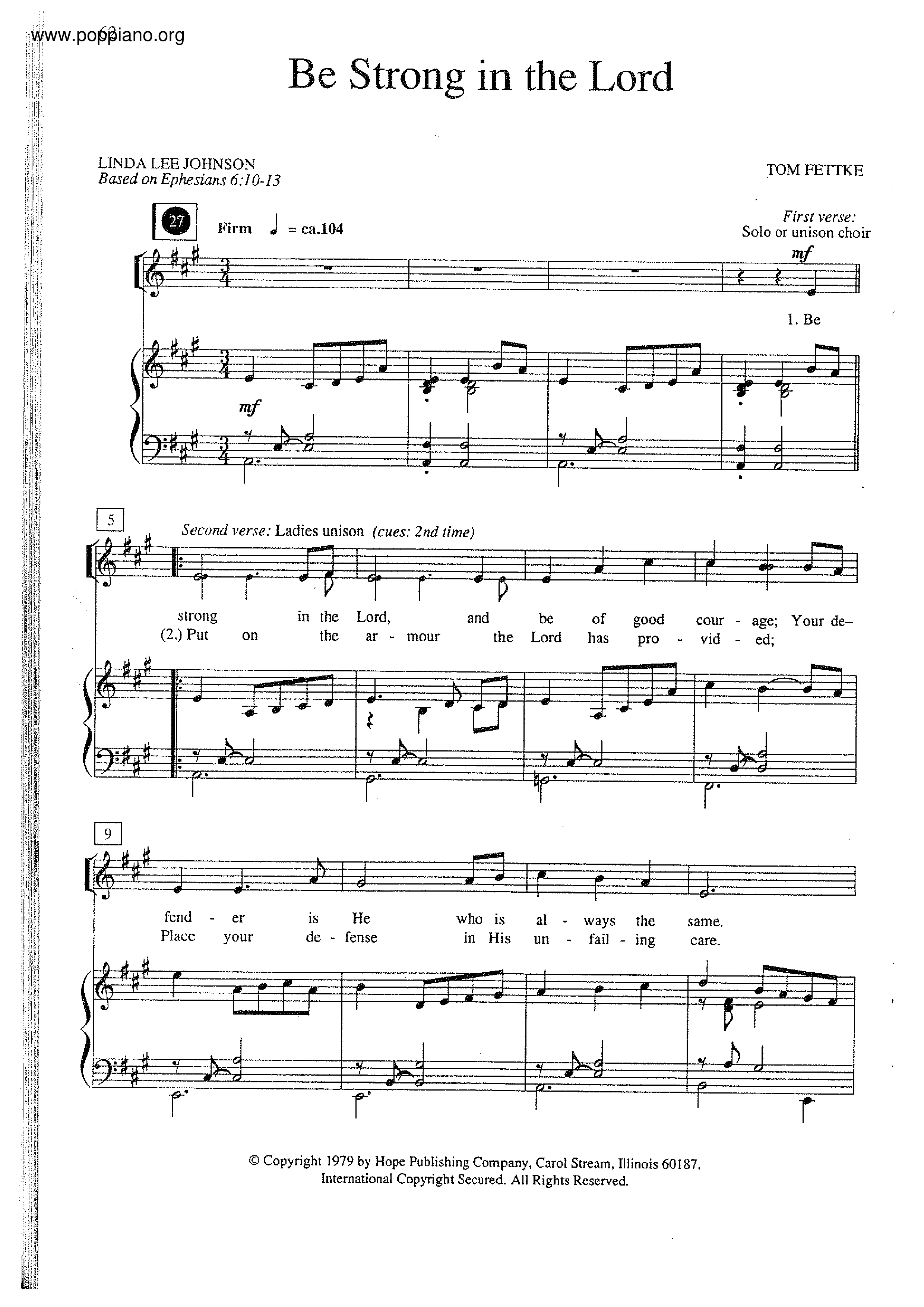 hymn-Be Strong In The Lord Sheet Music pdf, - Free Score Download ★