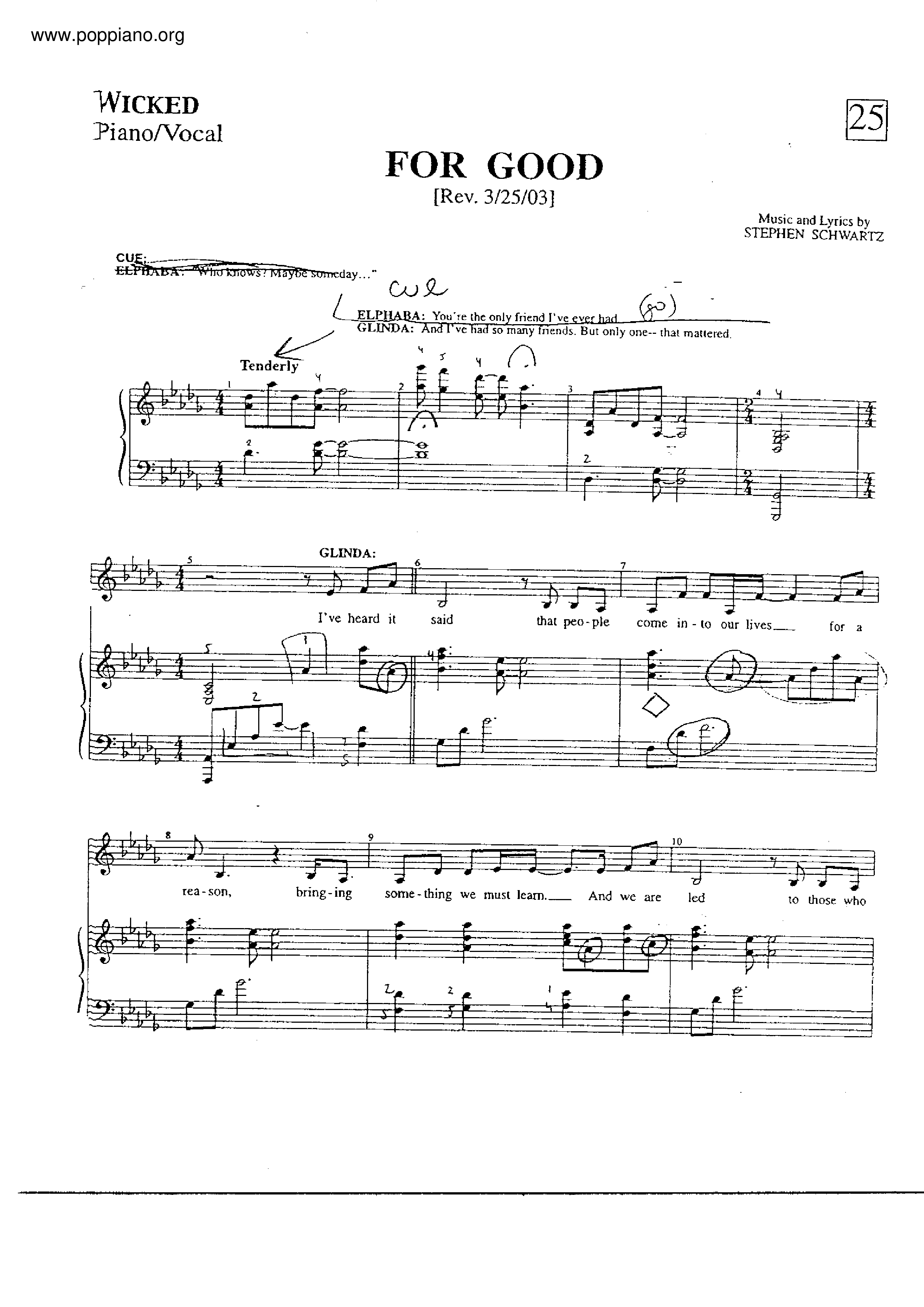 Collabro-Wicked - For Good Sheet Music pdf, - Free Score Download ★