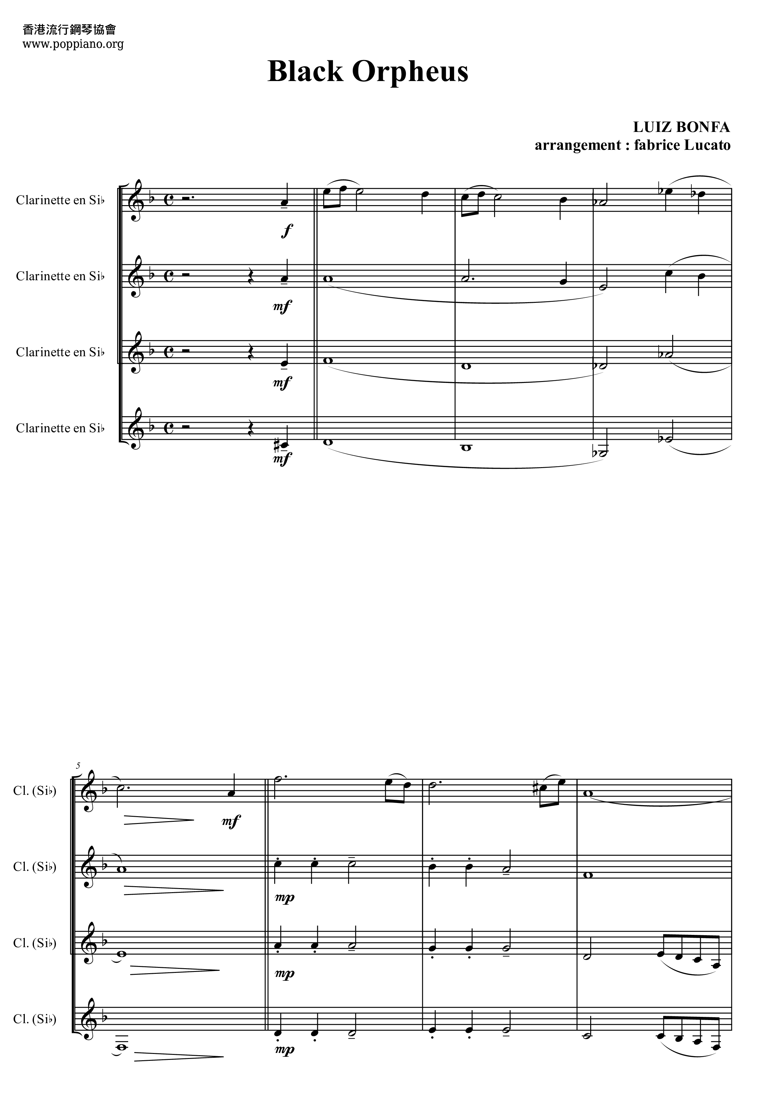 Luiz Bonfá-Black Orpheus Sheet Music pdf, - Free Score Download ★