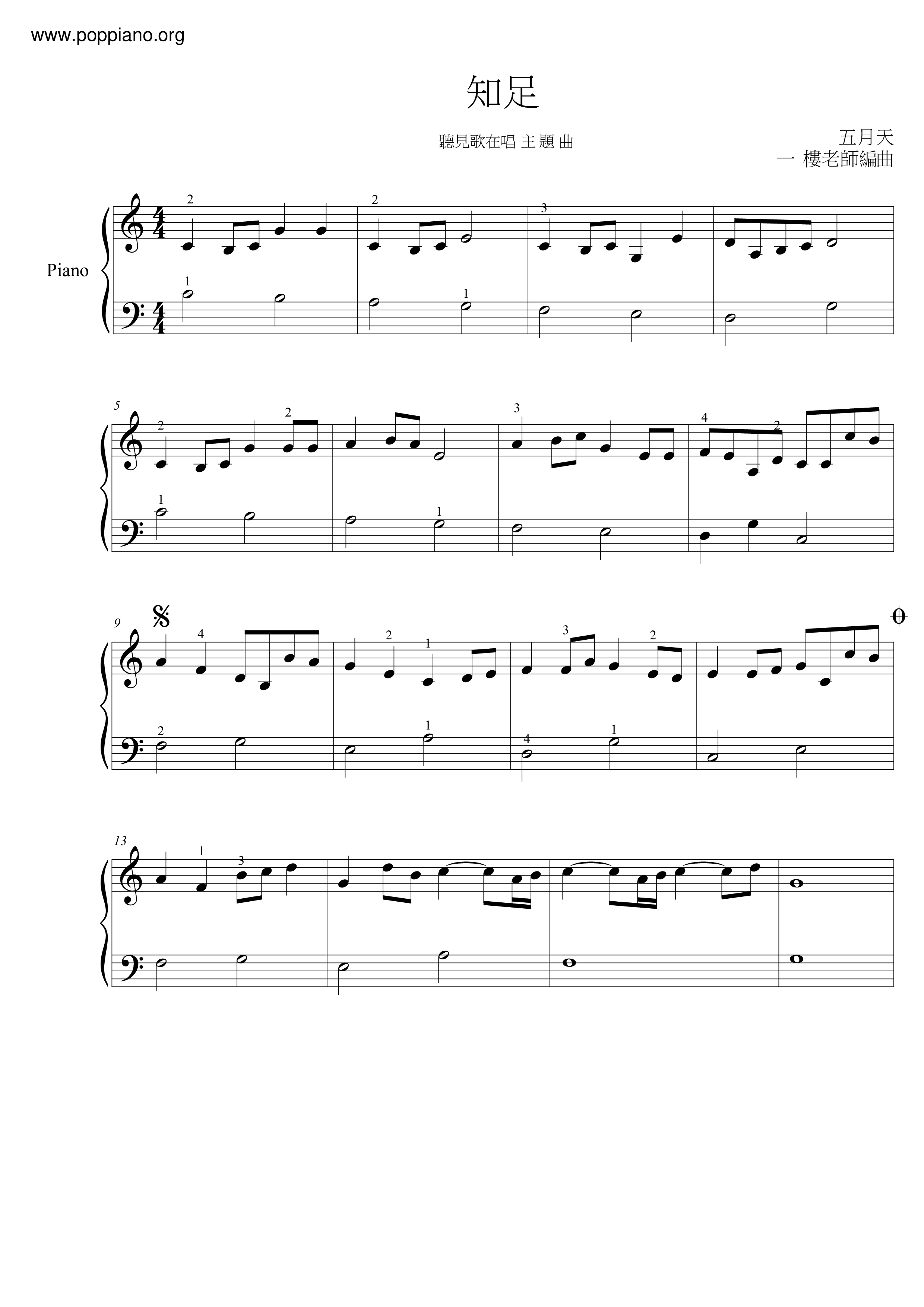 Mayday-Contentment Sheet Music pdf, - Free Score Download ★