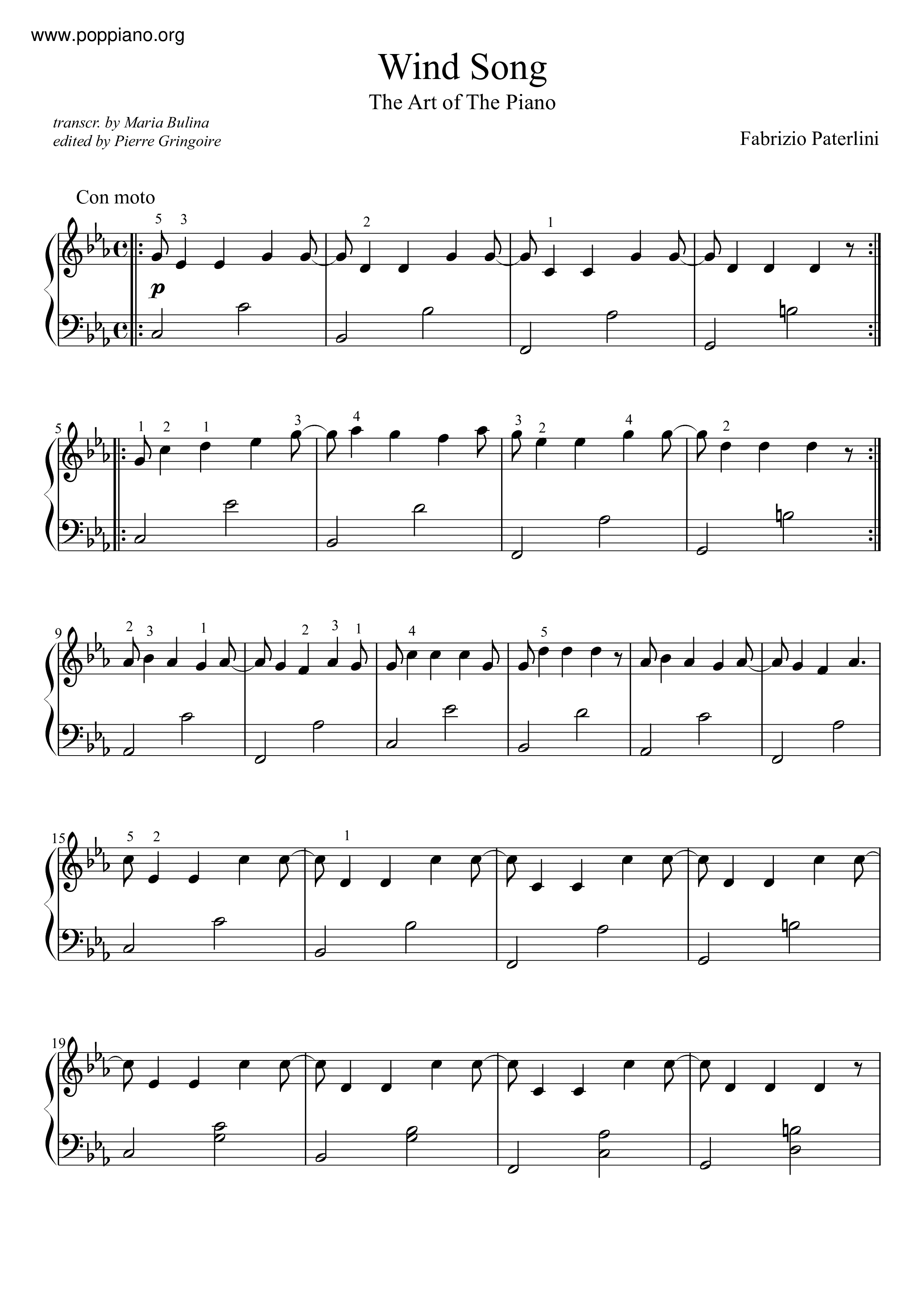 Fabrizio Paterlini-Wind Song Sheet Music pdf, - Free Score Download ★