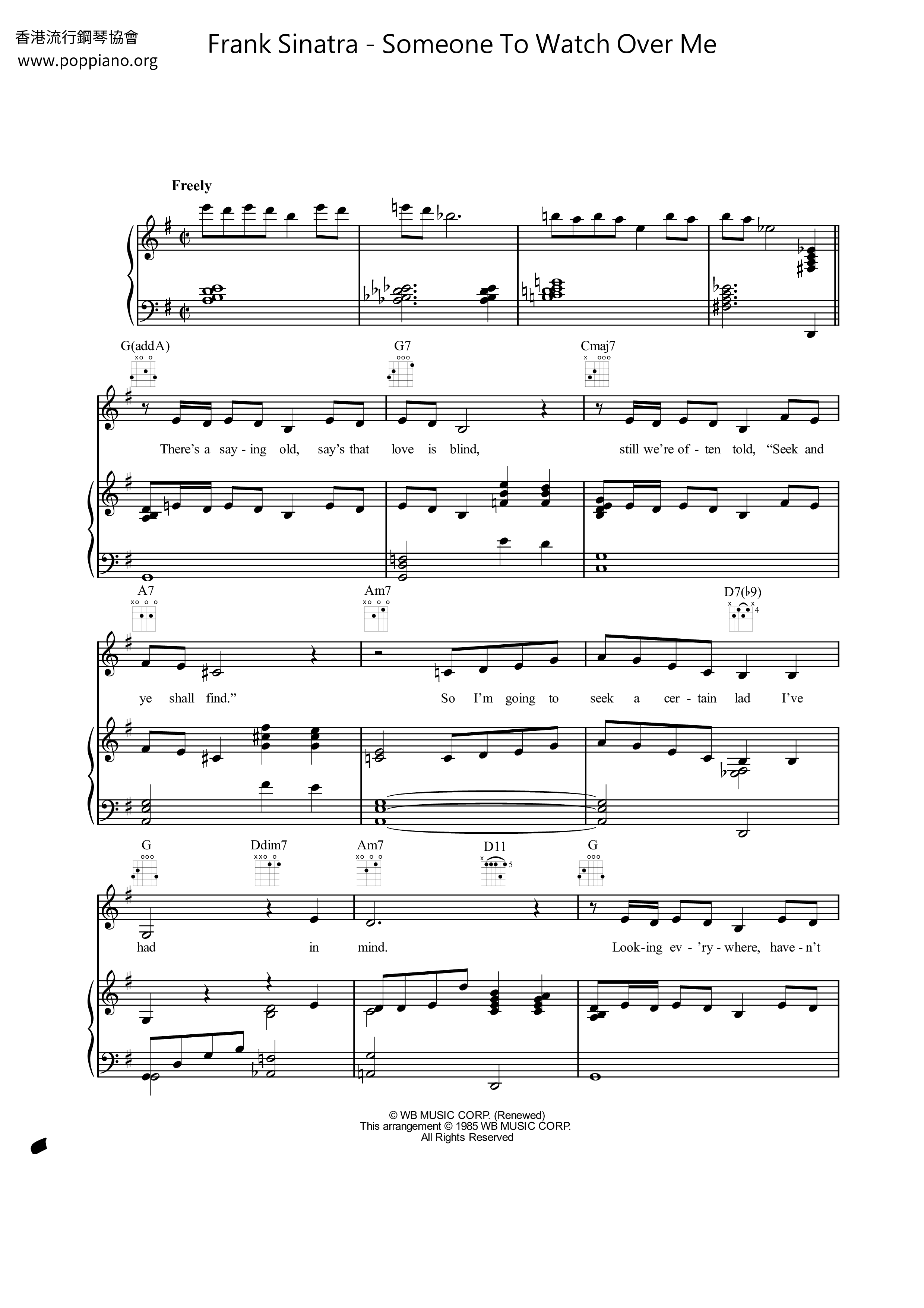 Frank Sinatra-Someone To Watch Over Me Sheet Music pdf, - Free Score ...