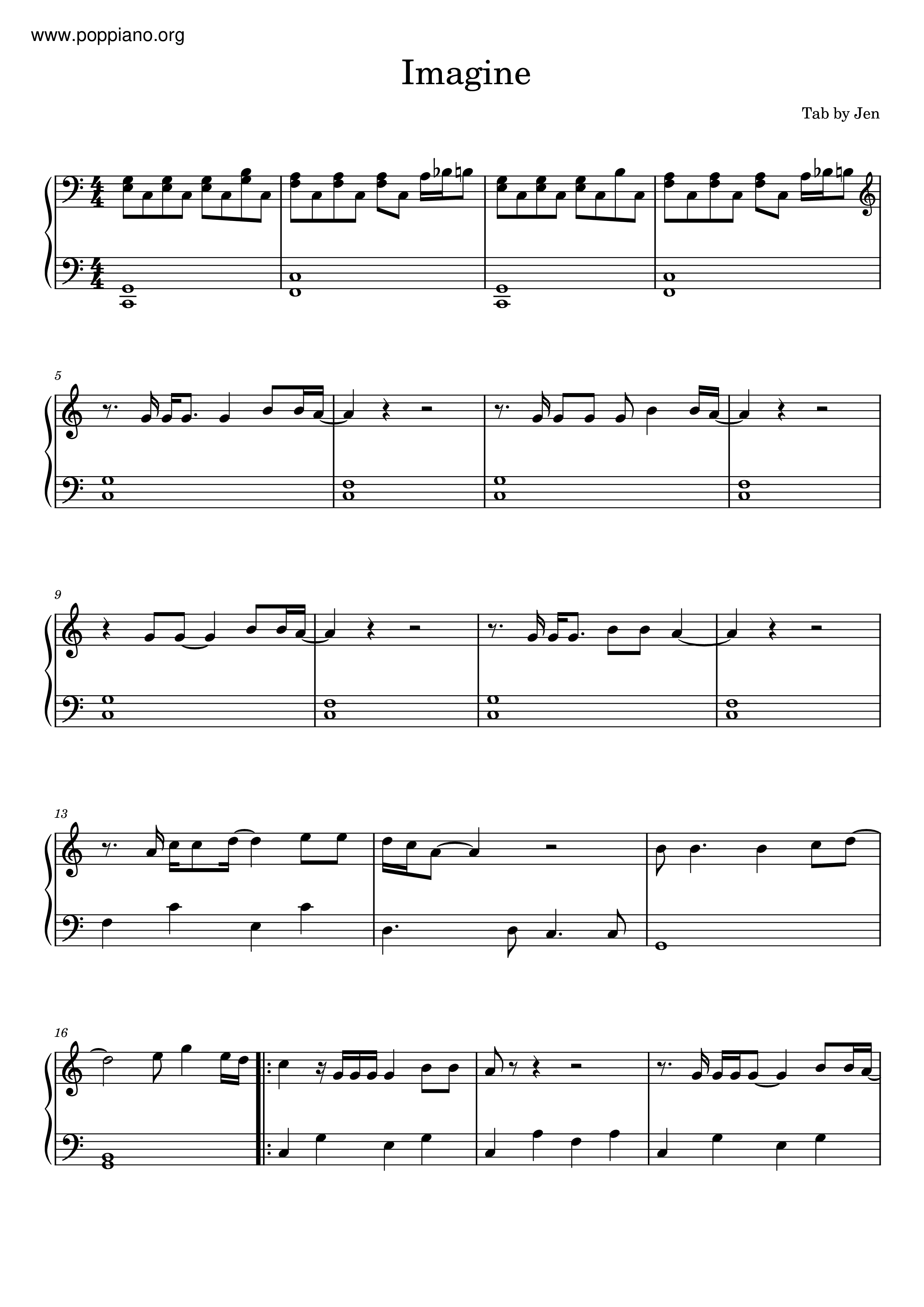John Lennon-Imagine Sheet Music pdf, - Free Score Download ★