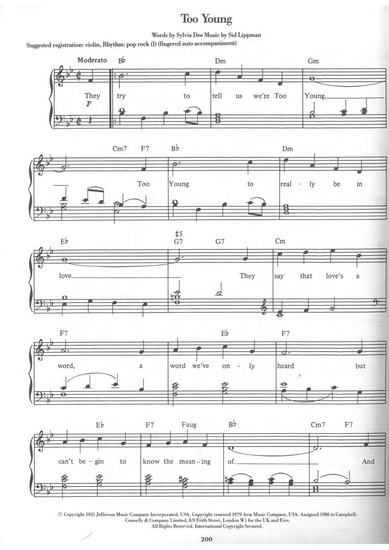 Hymn-Too Young Sheet Music pdf, - Free Score Download ★