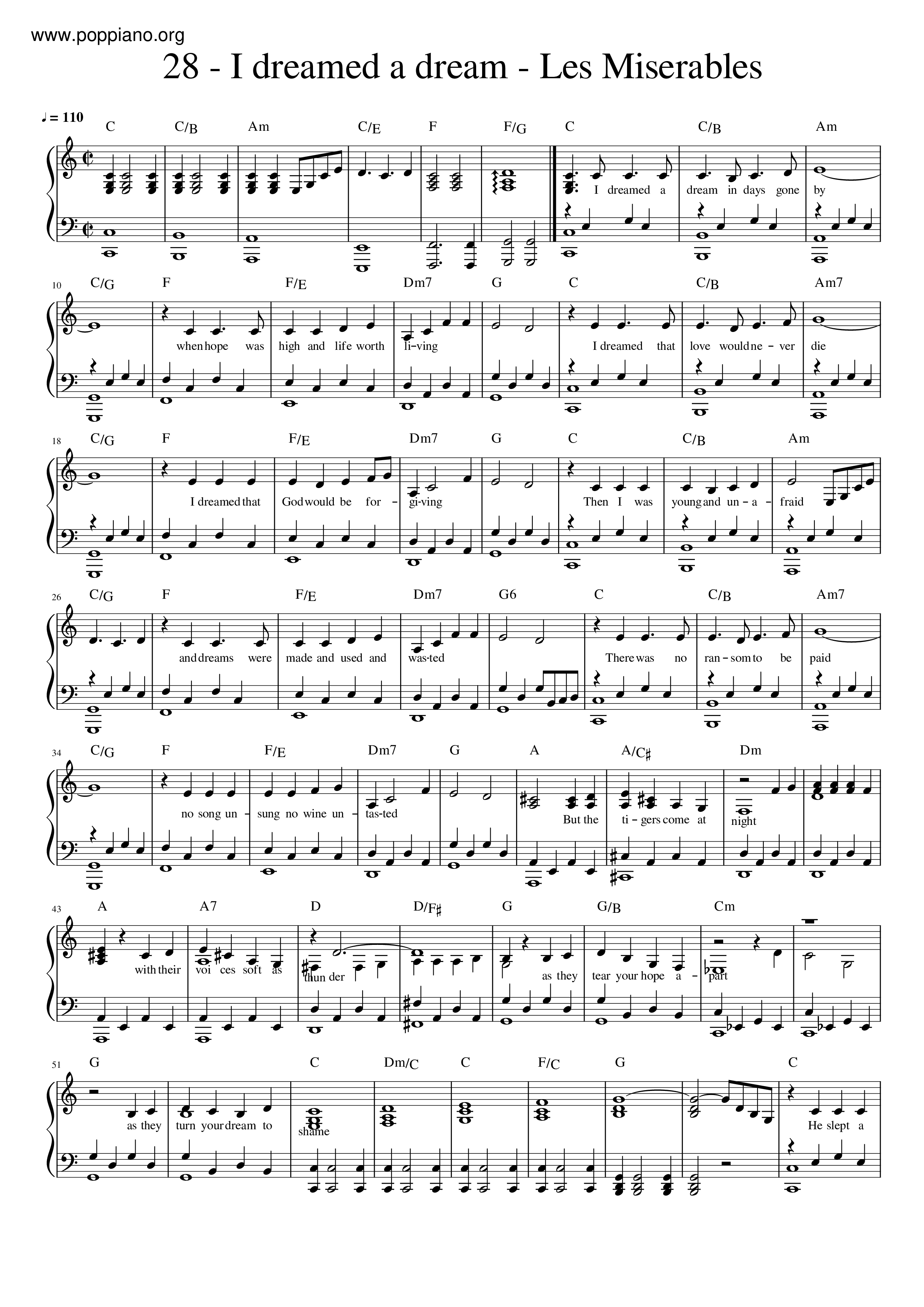 Les Miserables-I Dreamed A Dream Sheet Music pdf, (レ・ミゼラブル) - Free ...