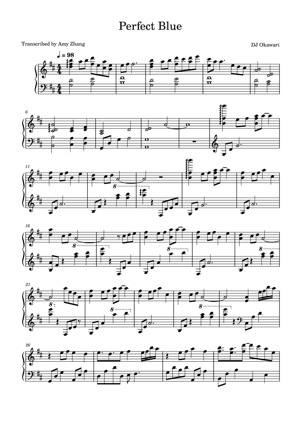 DJ Okawari-Perfect Blue Sheet Music pdf, (DJ Okawari) - Free Score ...