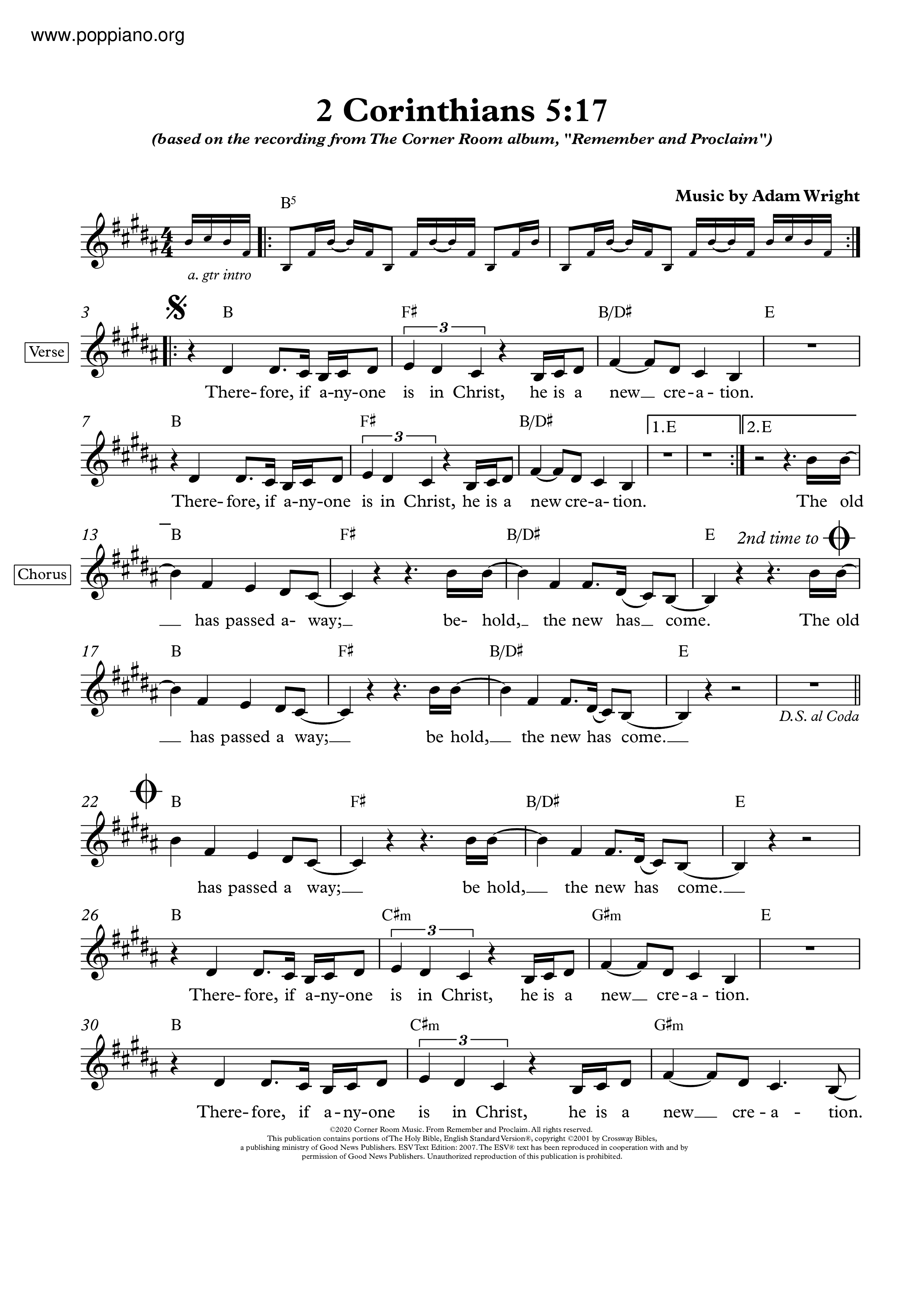 hymn-2 Corinthians 5:17 Sheet Music pdf, - Free Score Download ★