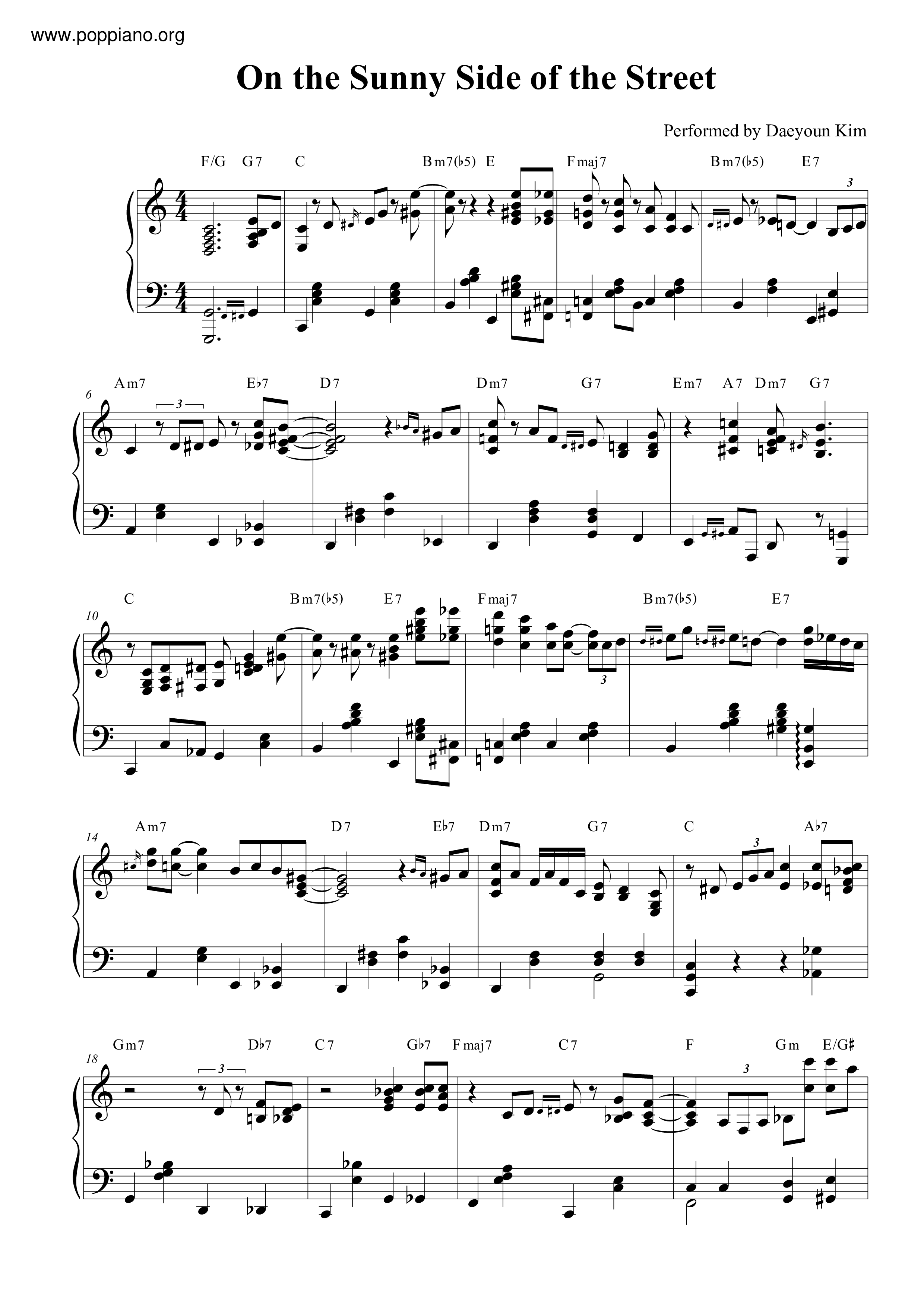 George Gershwin-On The Sunny Side Of The Street Sheet Music pdf, - Free ...
