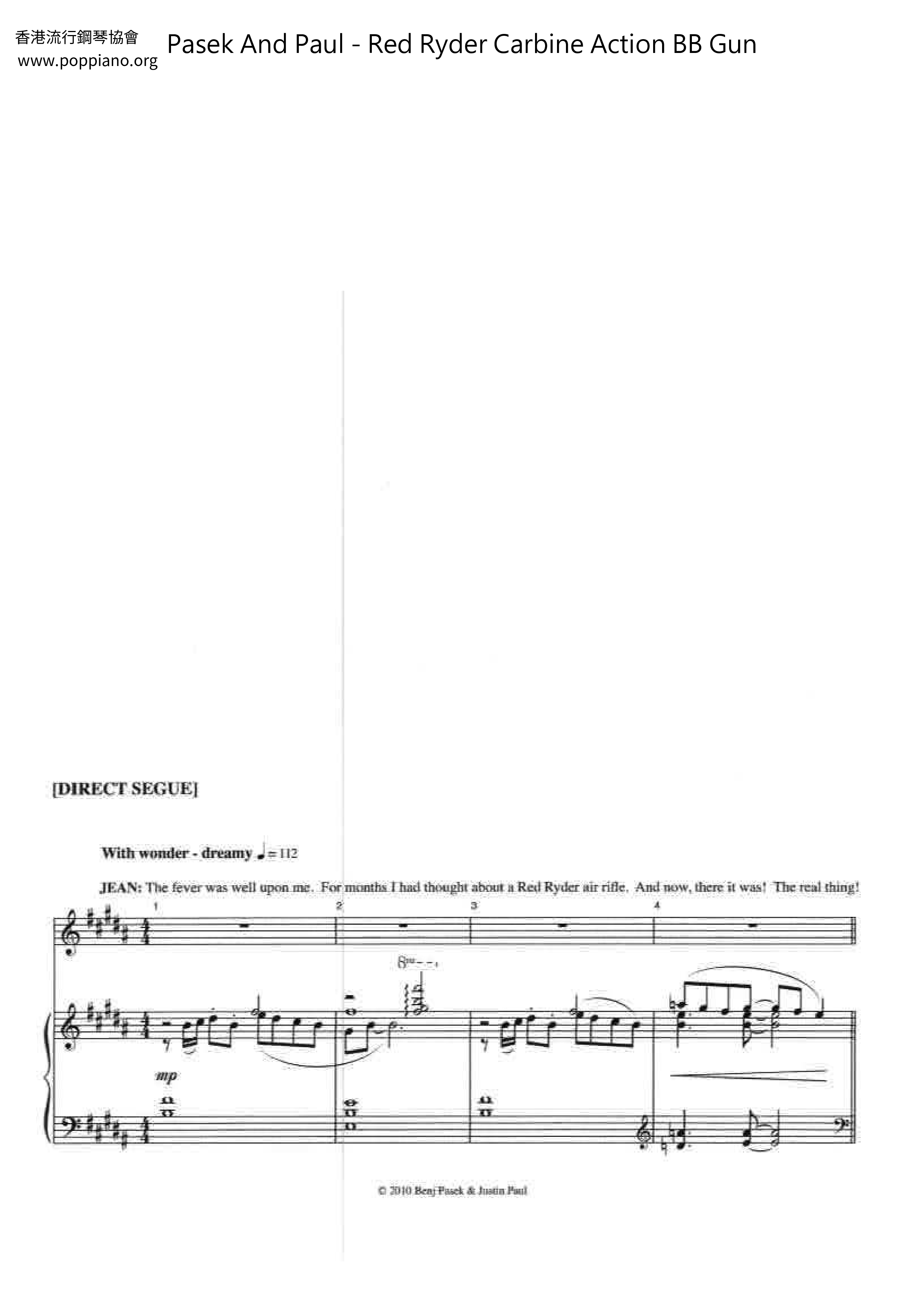 Pasek And Paul-Red Ryder Carbine Action BB Gun Sheet Music pdf, - Free ...