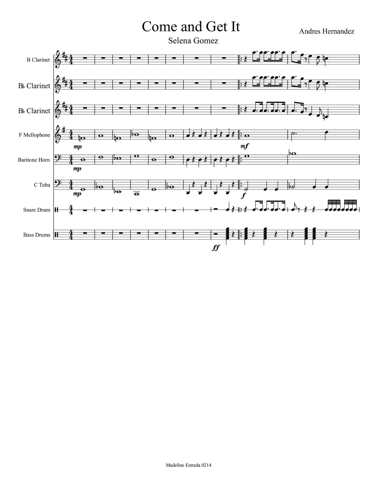 Selena Gomez-Come & Get It Sheet Music pdf, - Free Score Download ★