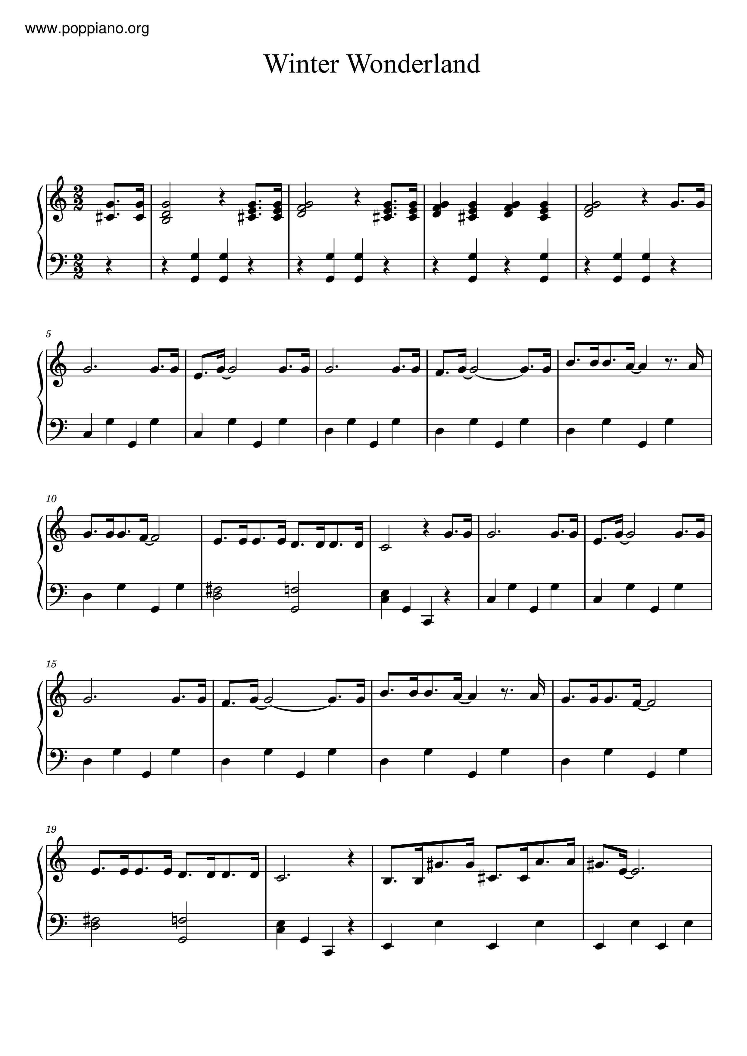 Christmas-Winter Wonderland Sheet Music pdf, - Free Score Download ★