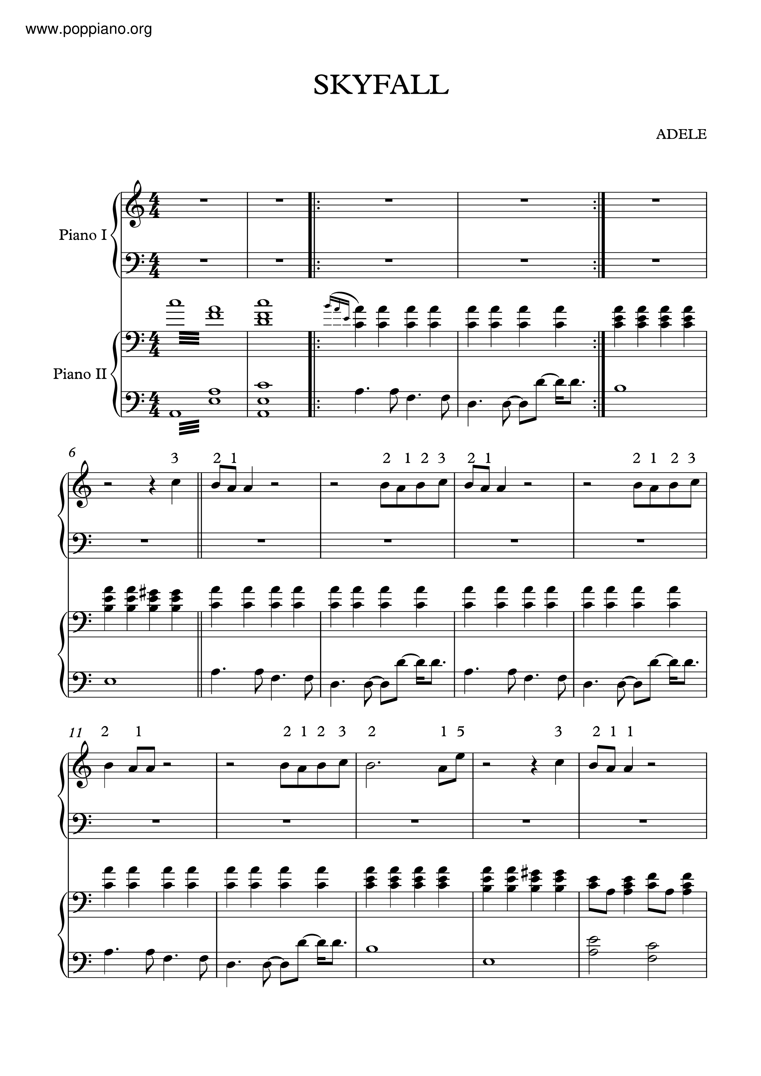 Adele-Skyfall Sheet Music pdf, - Free Score Download ★