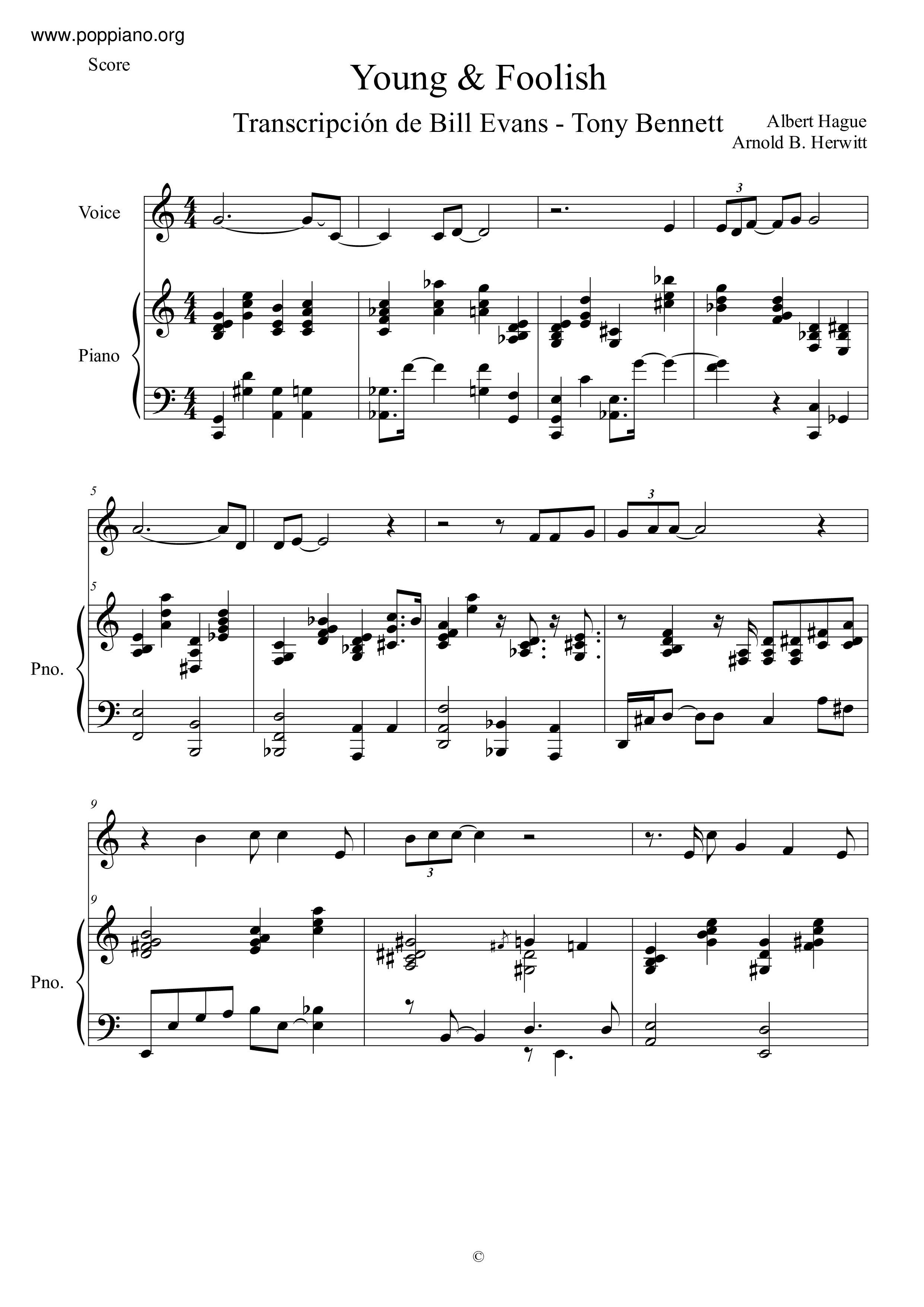 Movie Soundtrack-Young And Foolish Sheet Music pdf, - Free Score Download ★