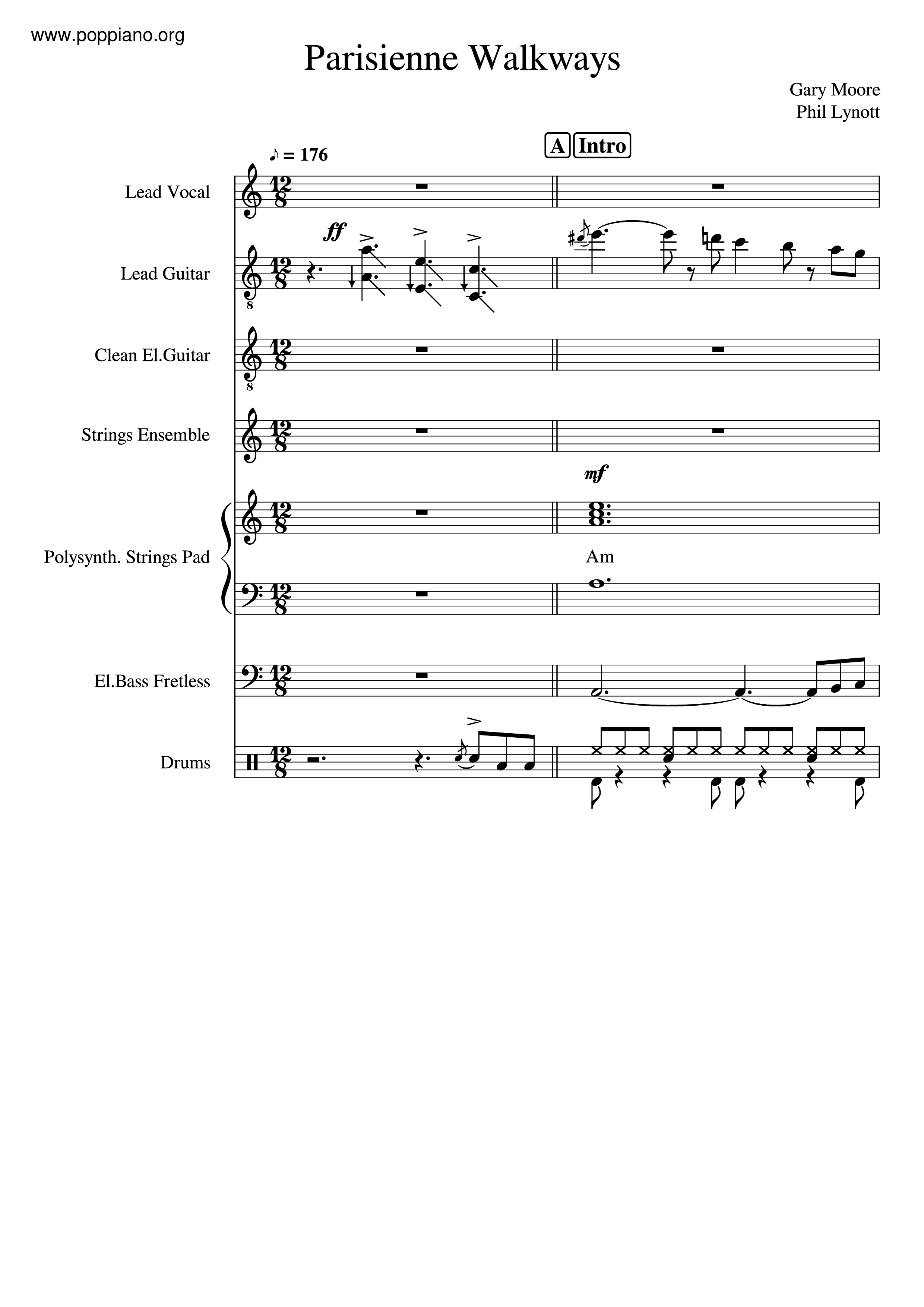 Gary Moore-Parisienne Walkways Sheet Music pdf, - Free Score Download ★