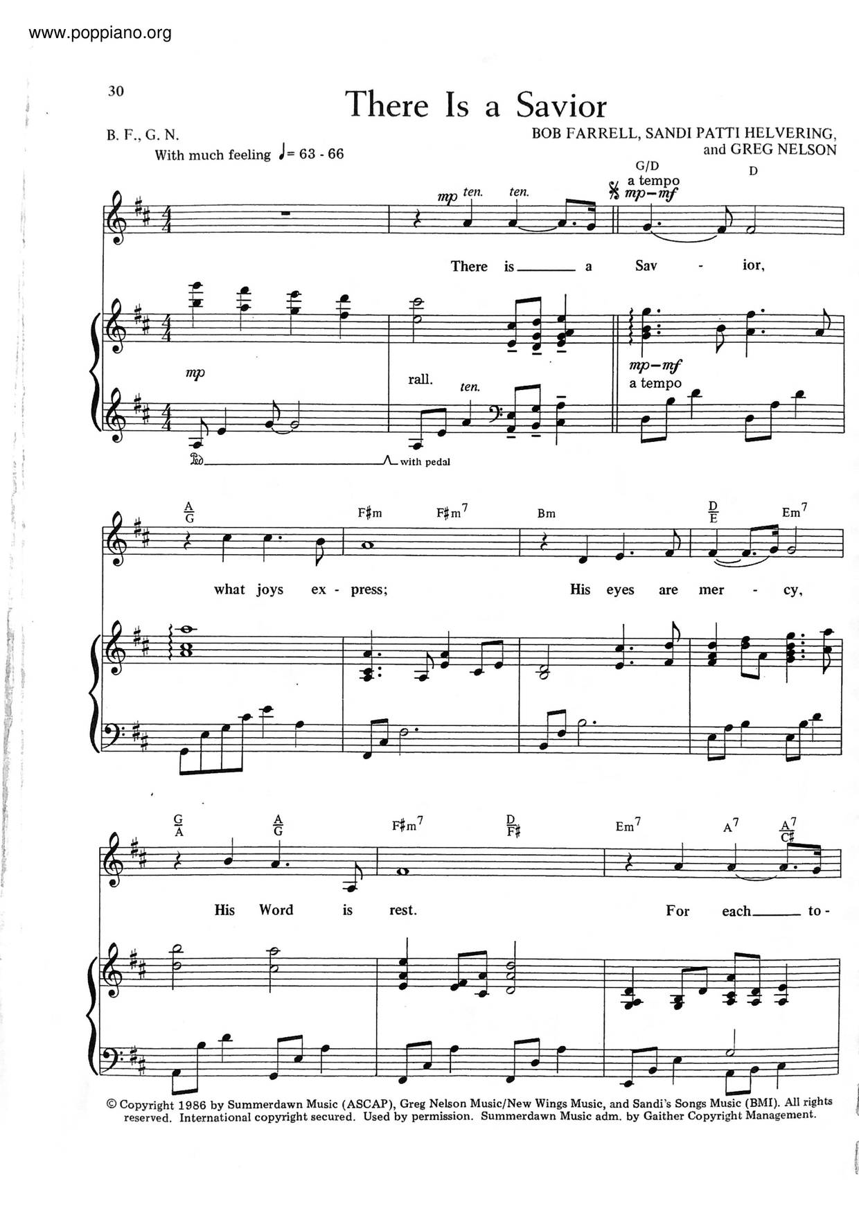 hymn-There Is A Savior Sheet Music pdf, - Free Score Download ★