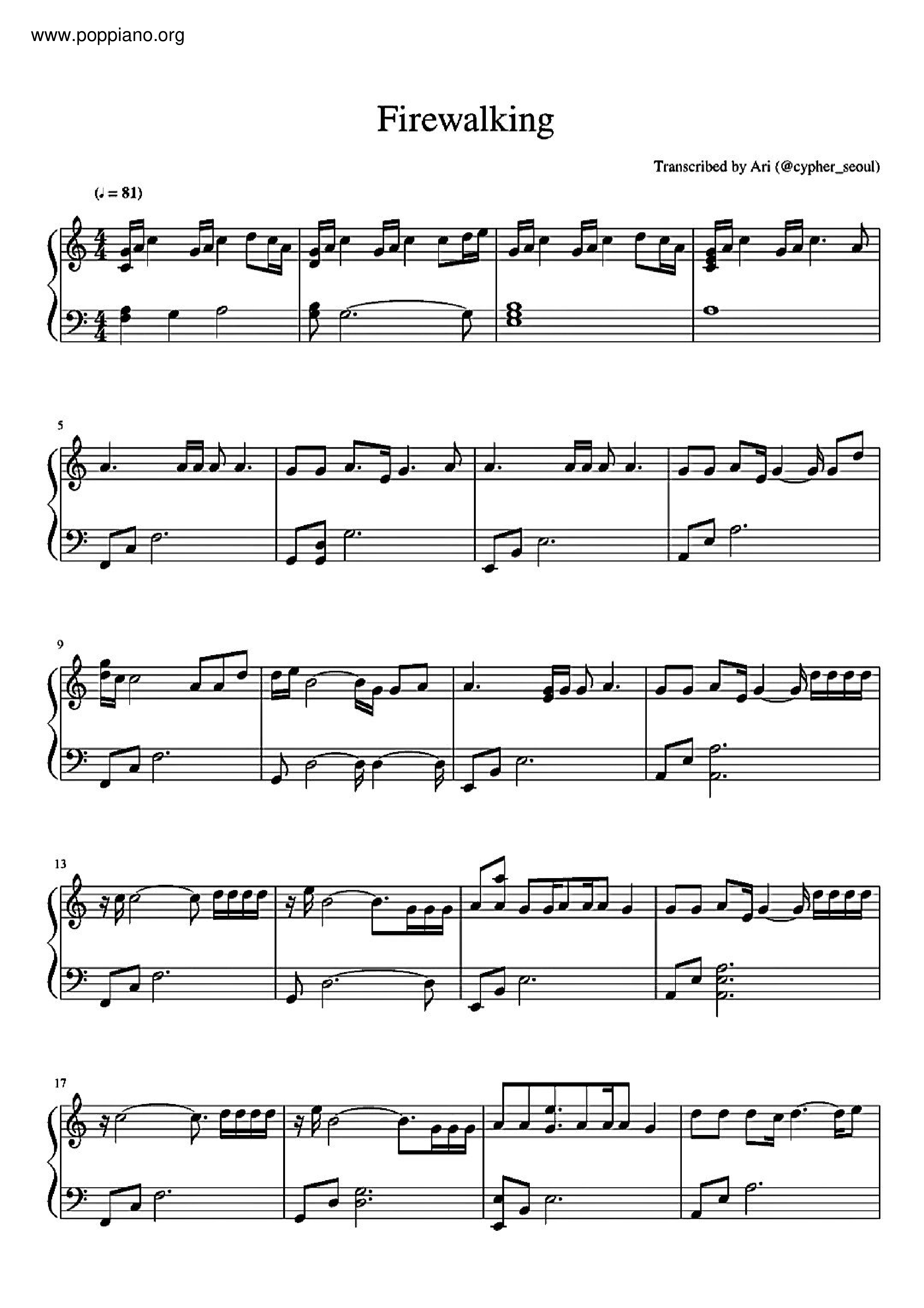 ★ 偶像練習生-Firewalking Sheet Music pdf, - Free Score Download