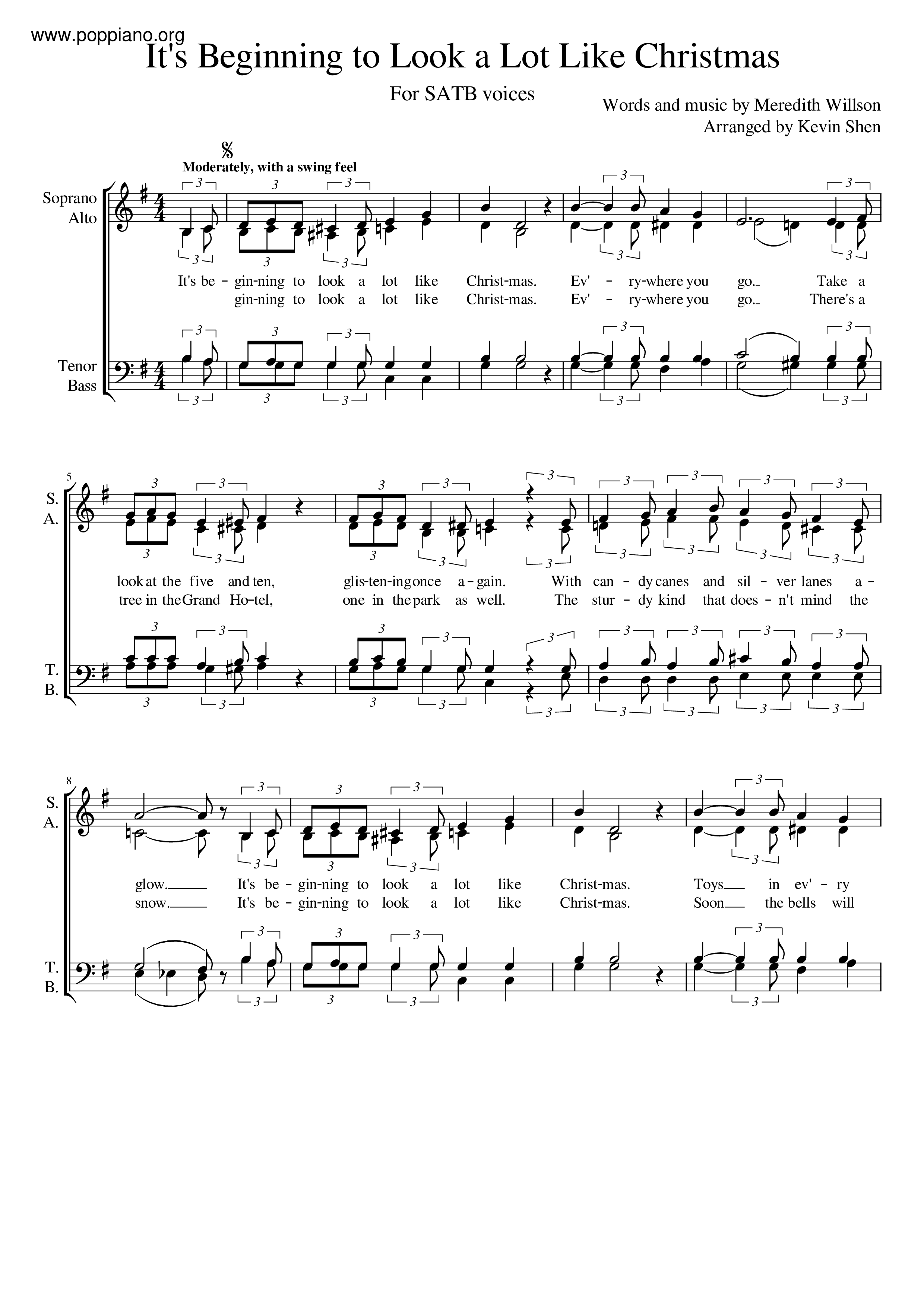 ★Michael Buble - It's Beginning To Look A Lot Like Christmas ピアノ譜pdf ...