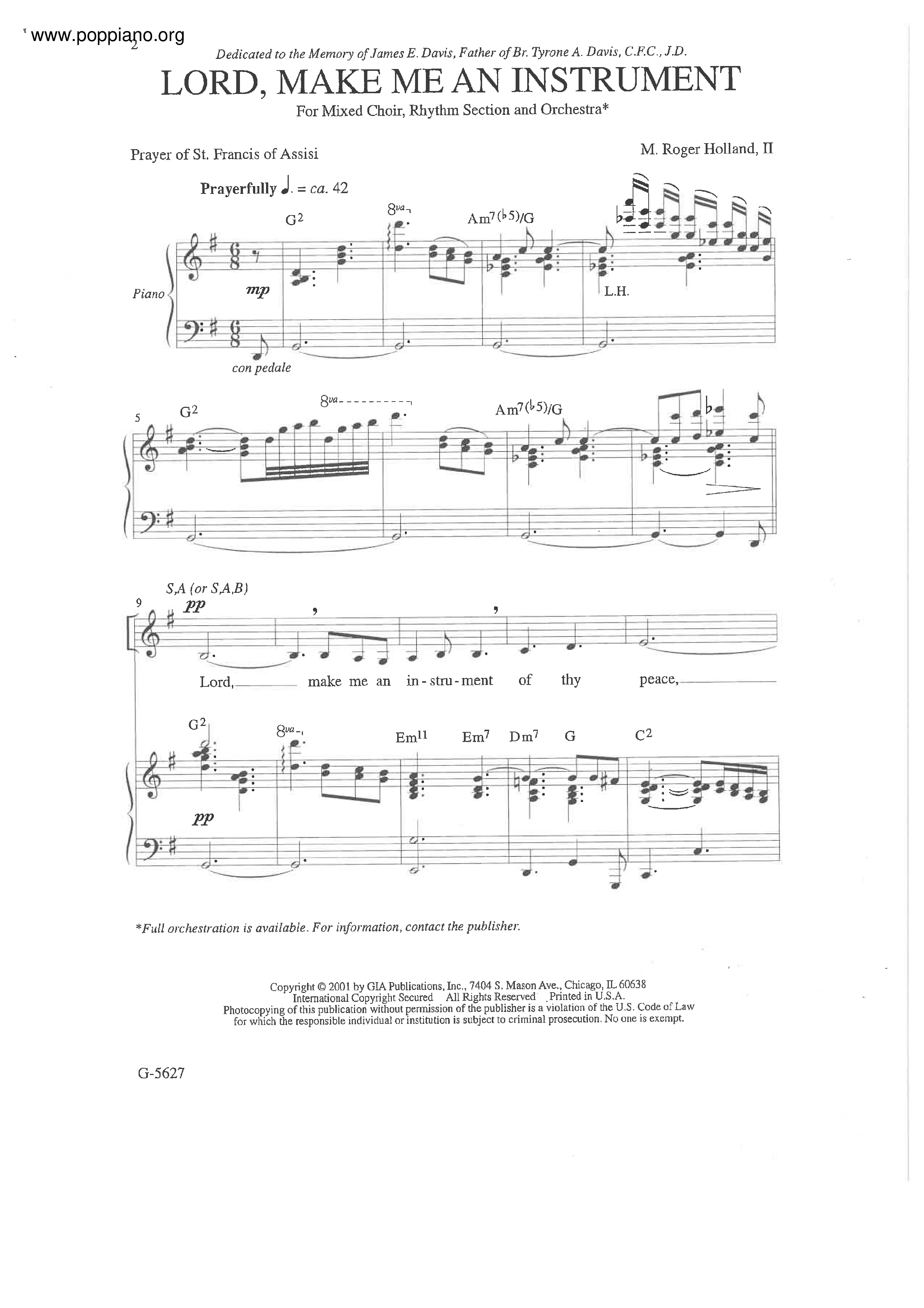 hymn-Lord, Make Me An Instrument Sheet Music pdf, - Free Score Download ★